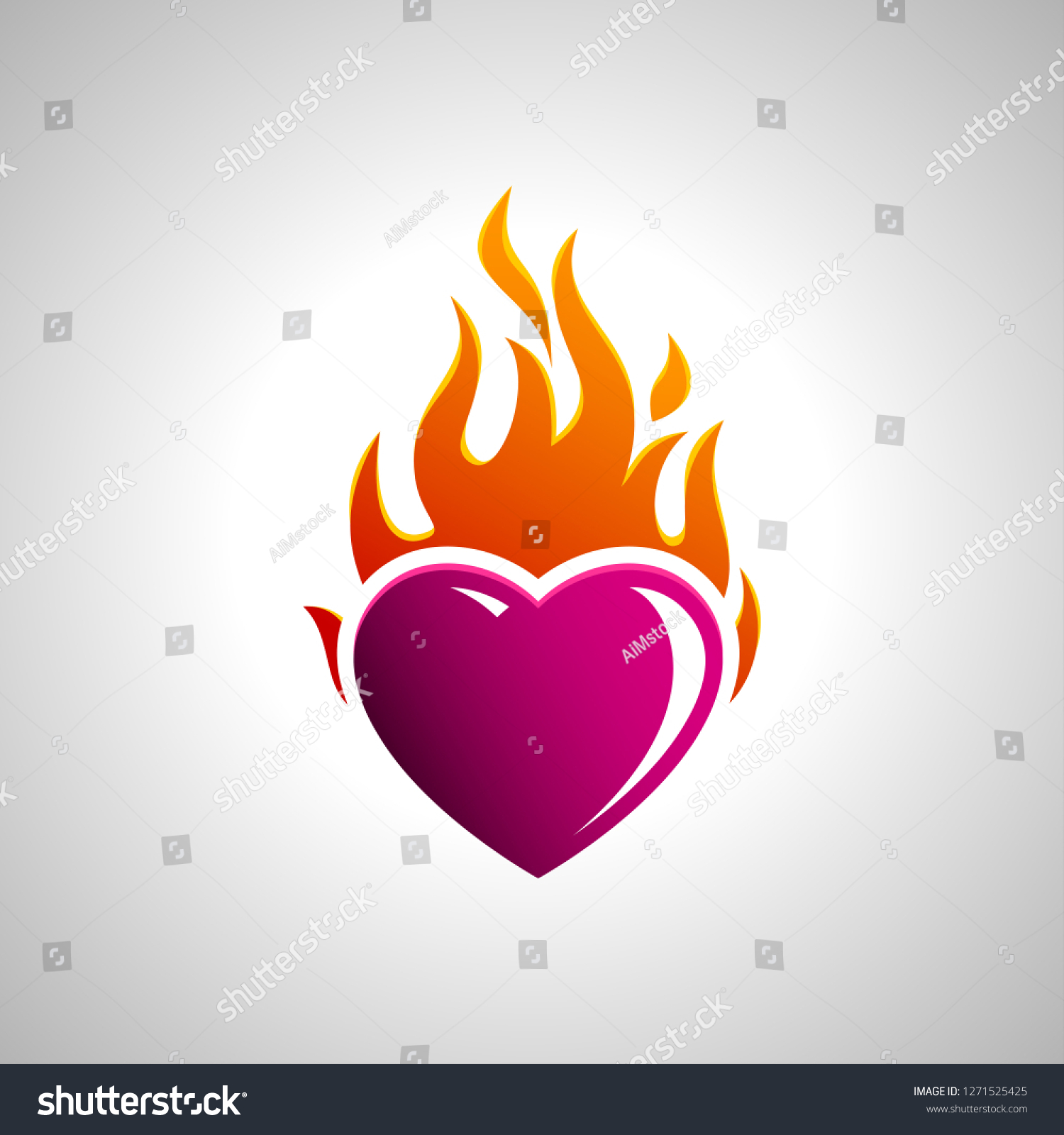 Burning Heart Vector Image Stock Vector (Royalty Free) 1271525425 ...