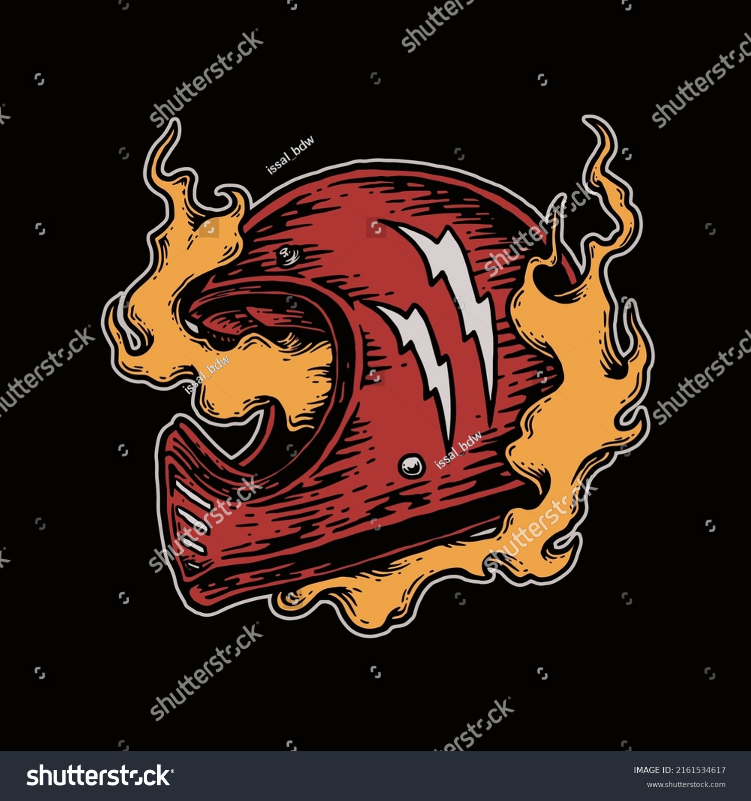 Burning Helmet Vector Design Illustration Stock Vector (Royalty Free ...