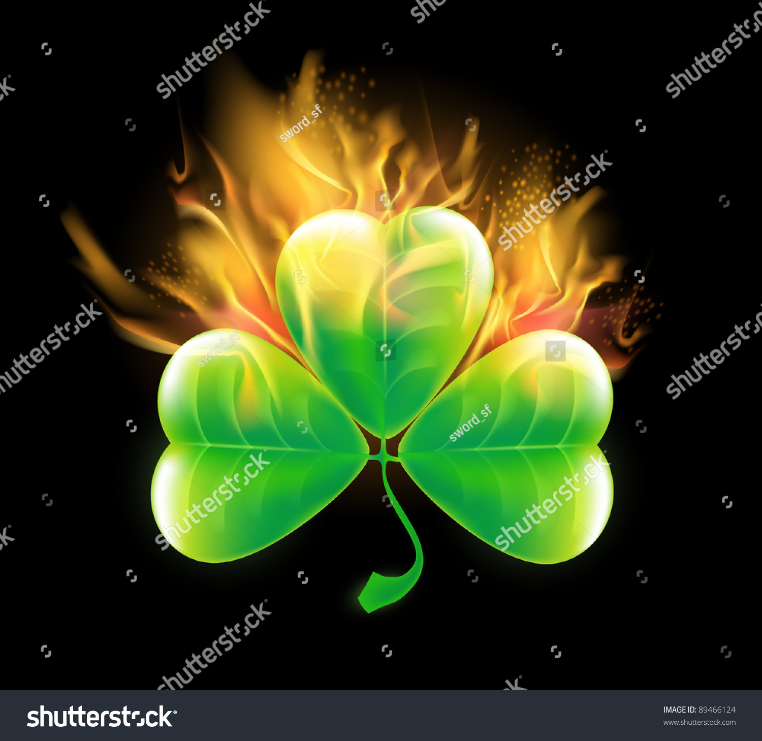 Burning Shamrock Stock Vector (Royalty Free) 89466124 | Shutterstock