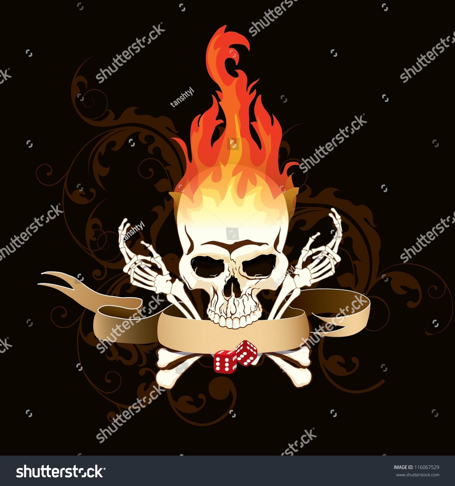 Burning Skull Logo