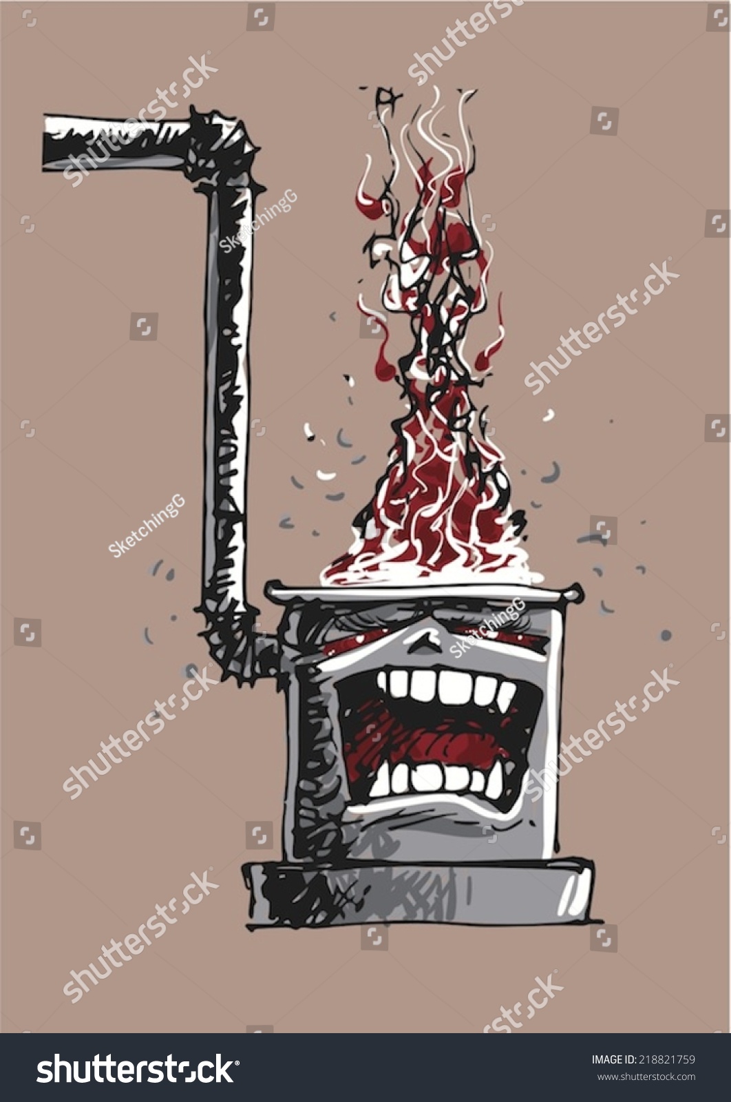 Burning Stove Demonic Face: เวกเตอร์สต็อก (ปลอดค่าลิขสิทธิ์) 218821759 ...