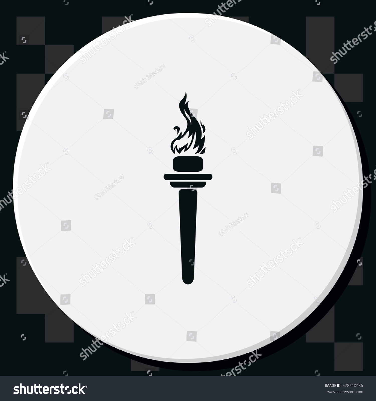 Burning Torch Icon Stock Vector (Royalty Free) 628510436 | Shutterstock