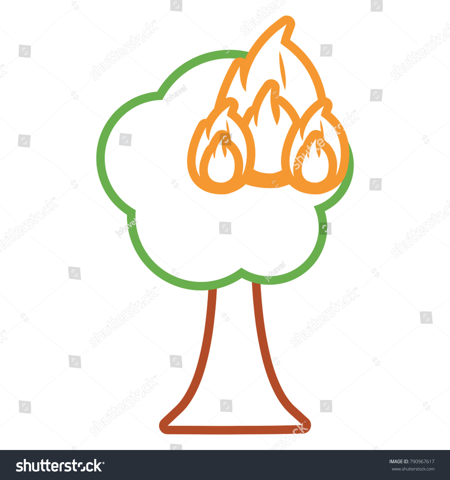 Burning Tree Cartoon Stock Vector (Royalty Free) 790967617 | Shutterstock