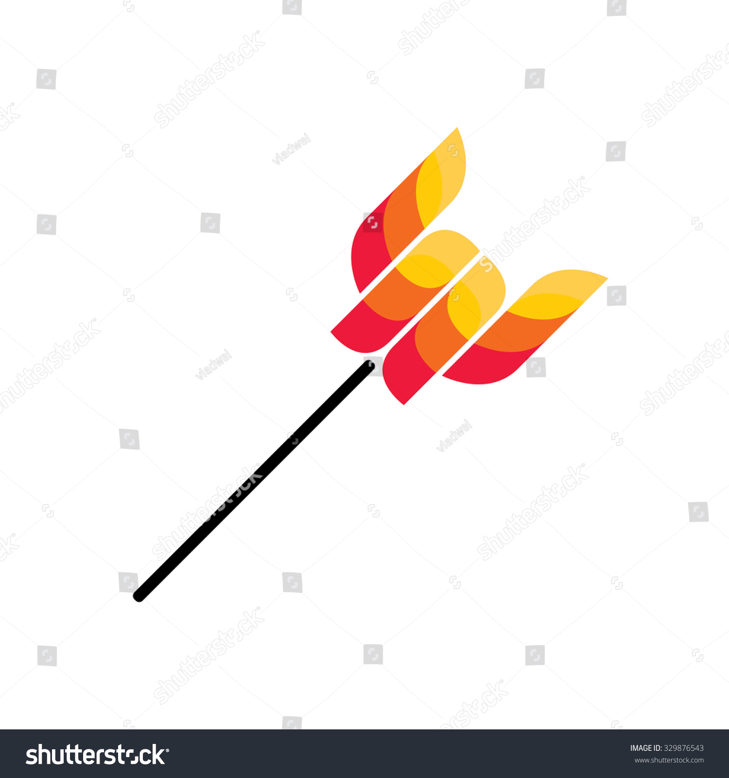 Burning Trident Fork Abstract Fire Logo Stock Vector (Royalty Free ...