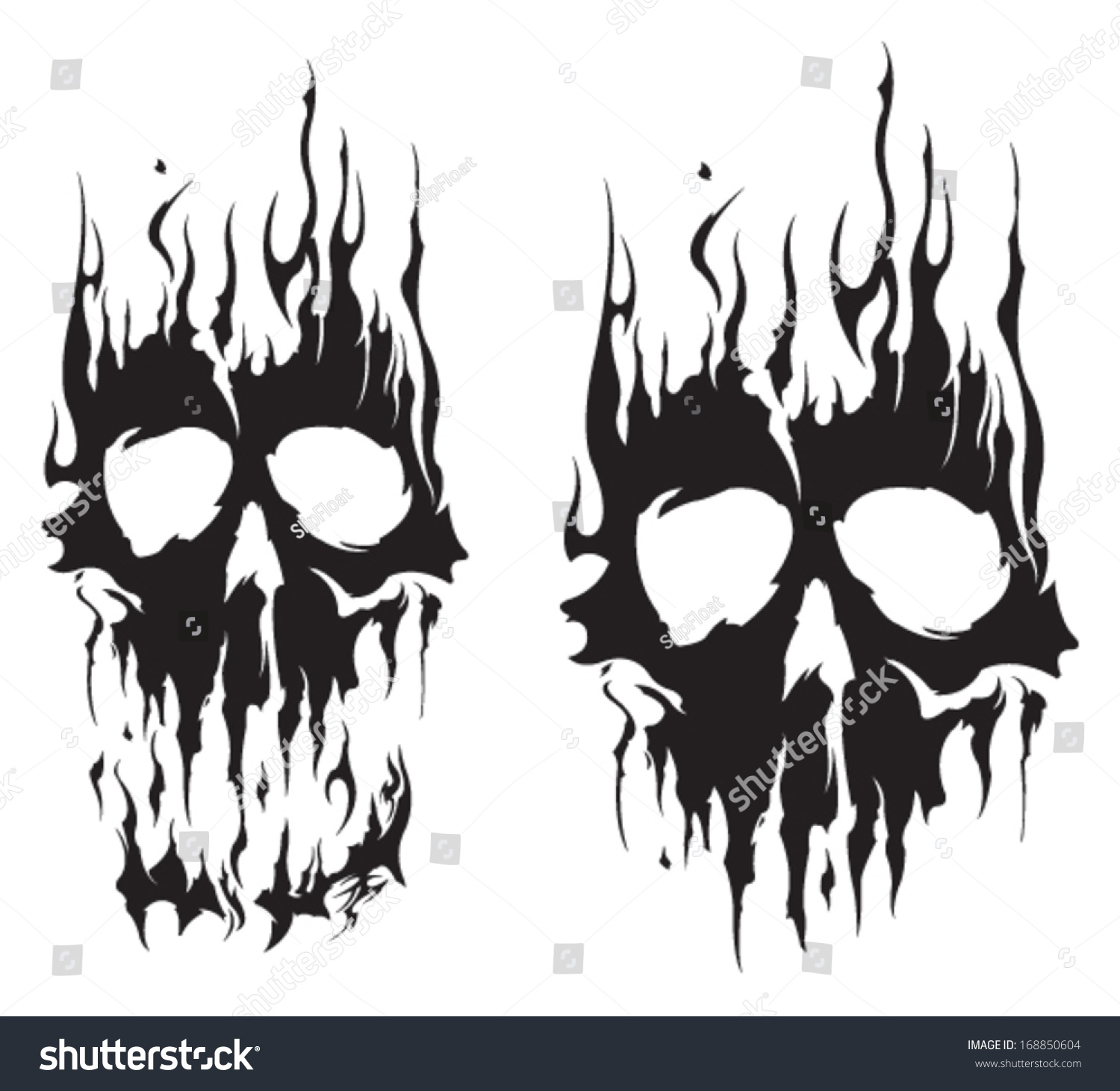 Burnt Skull Stock Vector (Royalty Free) 168850604