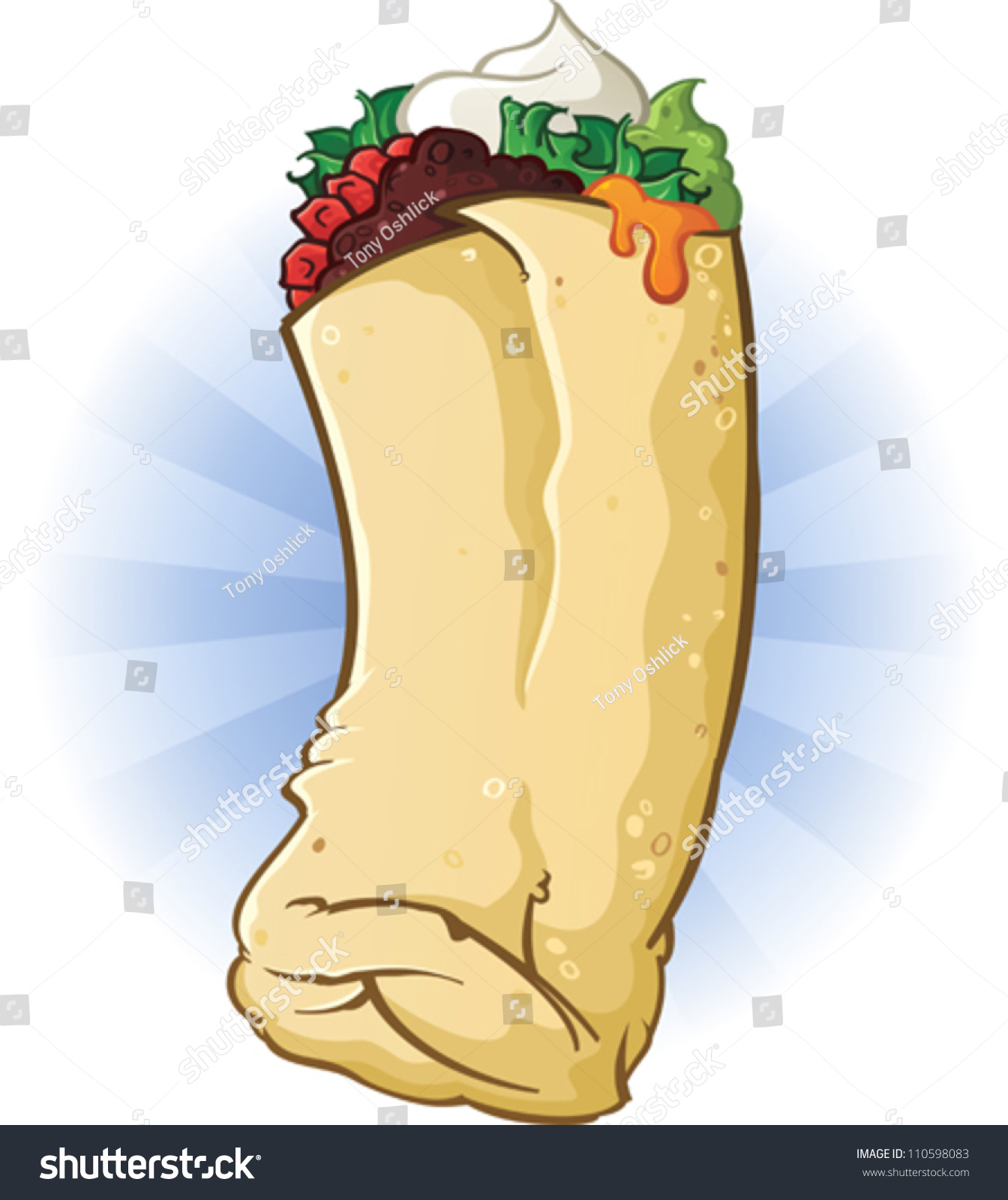 Burrito Cartoon Illustration Stock Vector (Royalty Free) 110598083