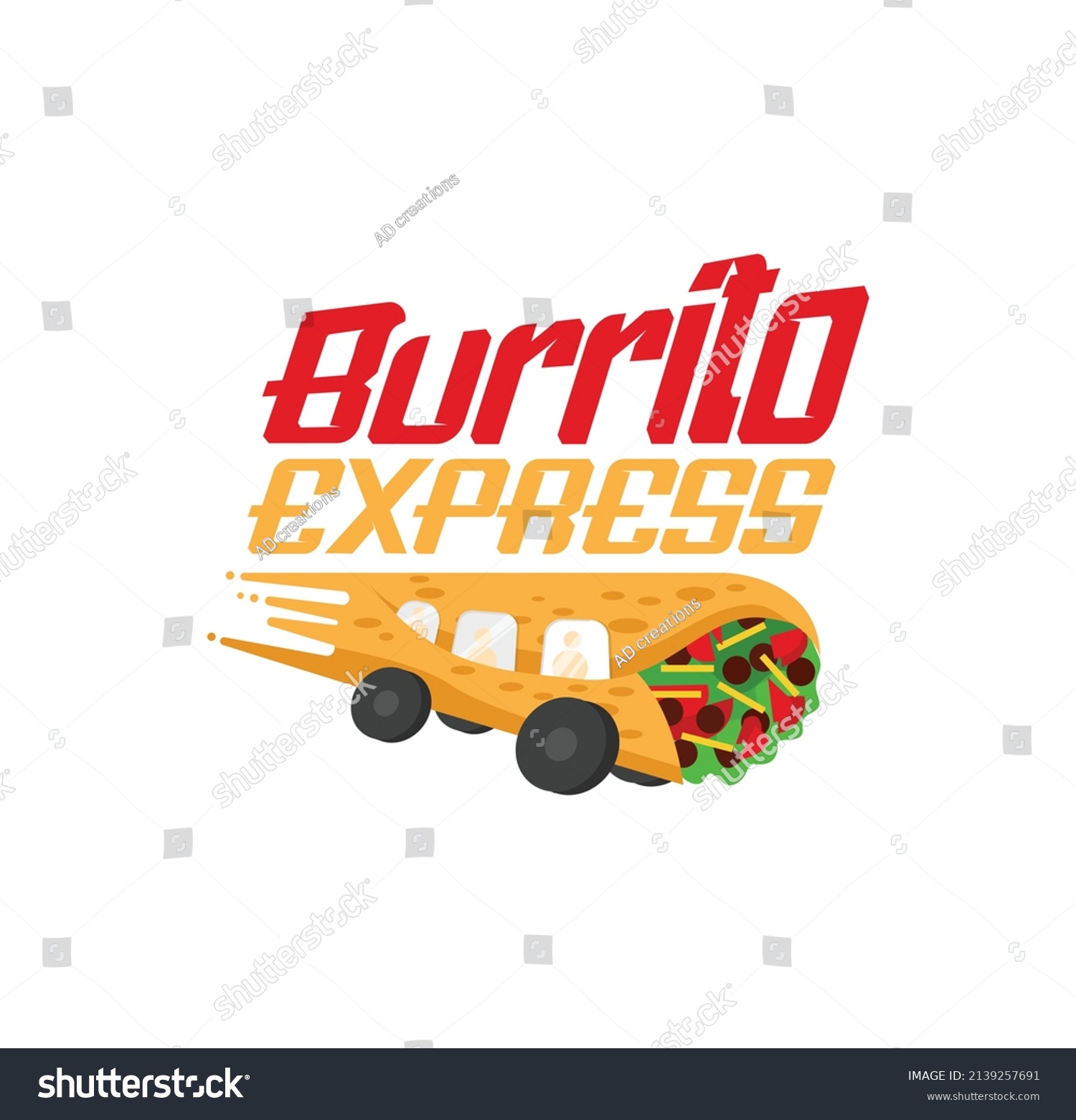 Burrito Express Restaurant Logo Design Stock Vector (Royalty Free ...