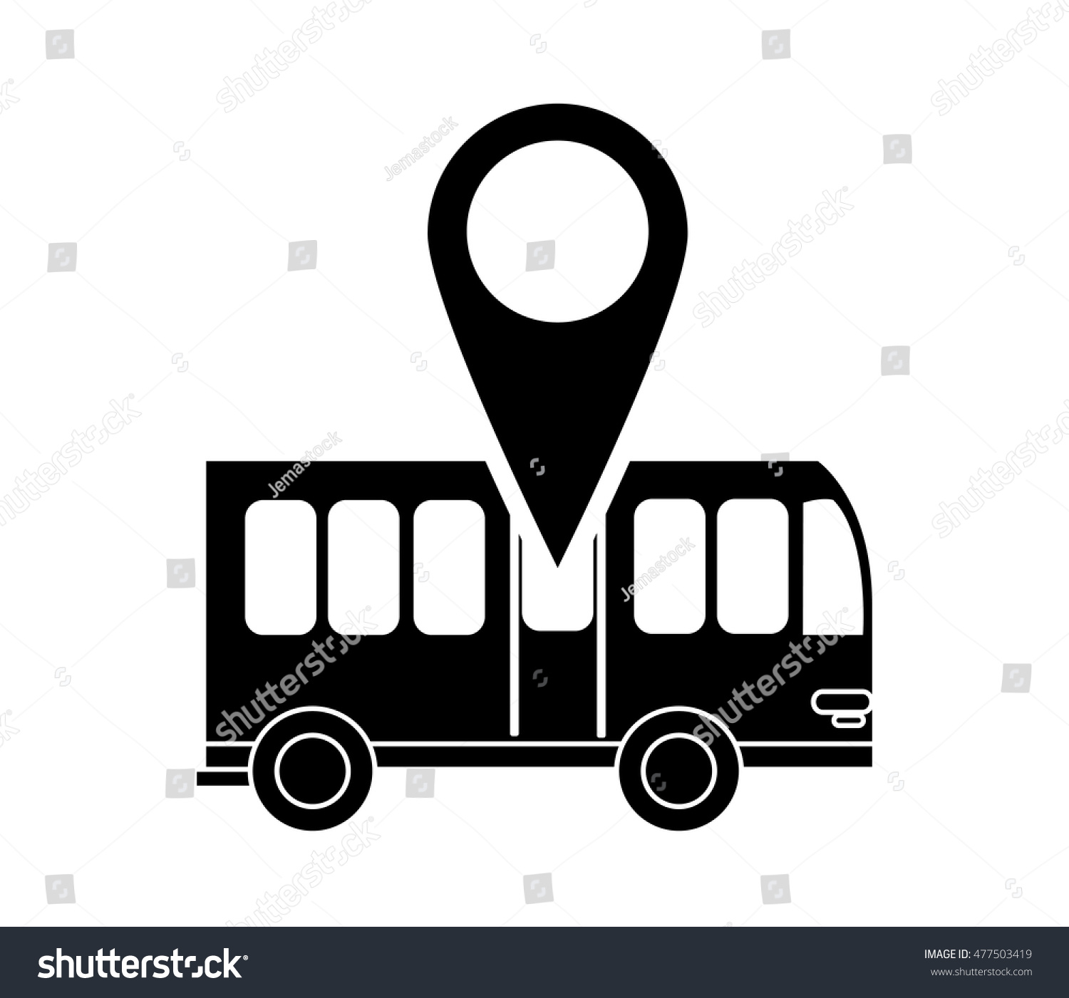 Bus Gps Map Pointer Icon Stock Vector (Royalty Free) 477503419 ...