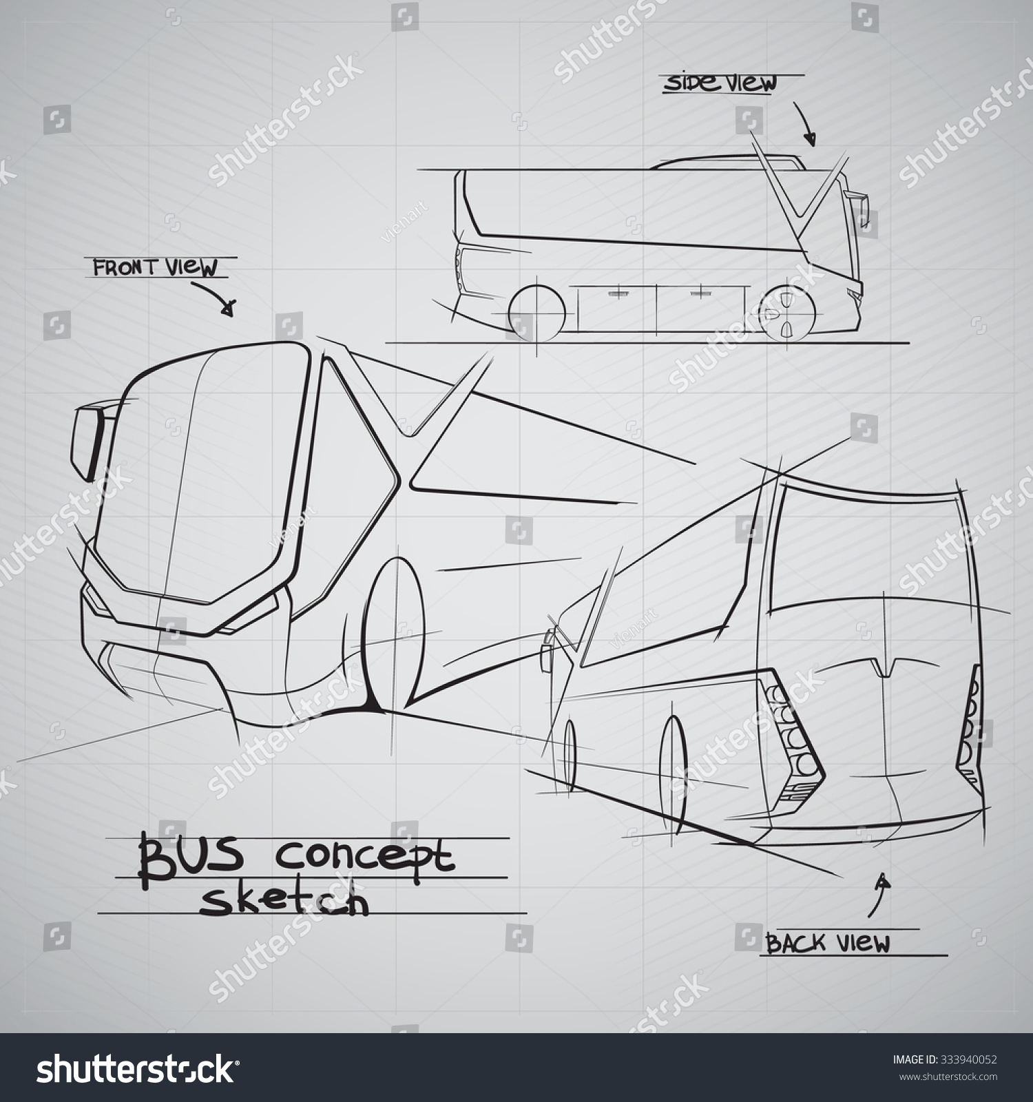 Bus Design Concept Sketch Stock Vector (Royalty Free) 333940052