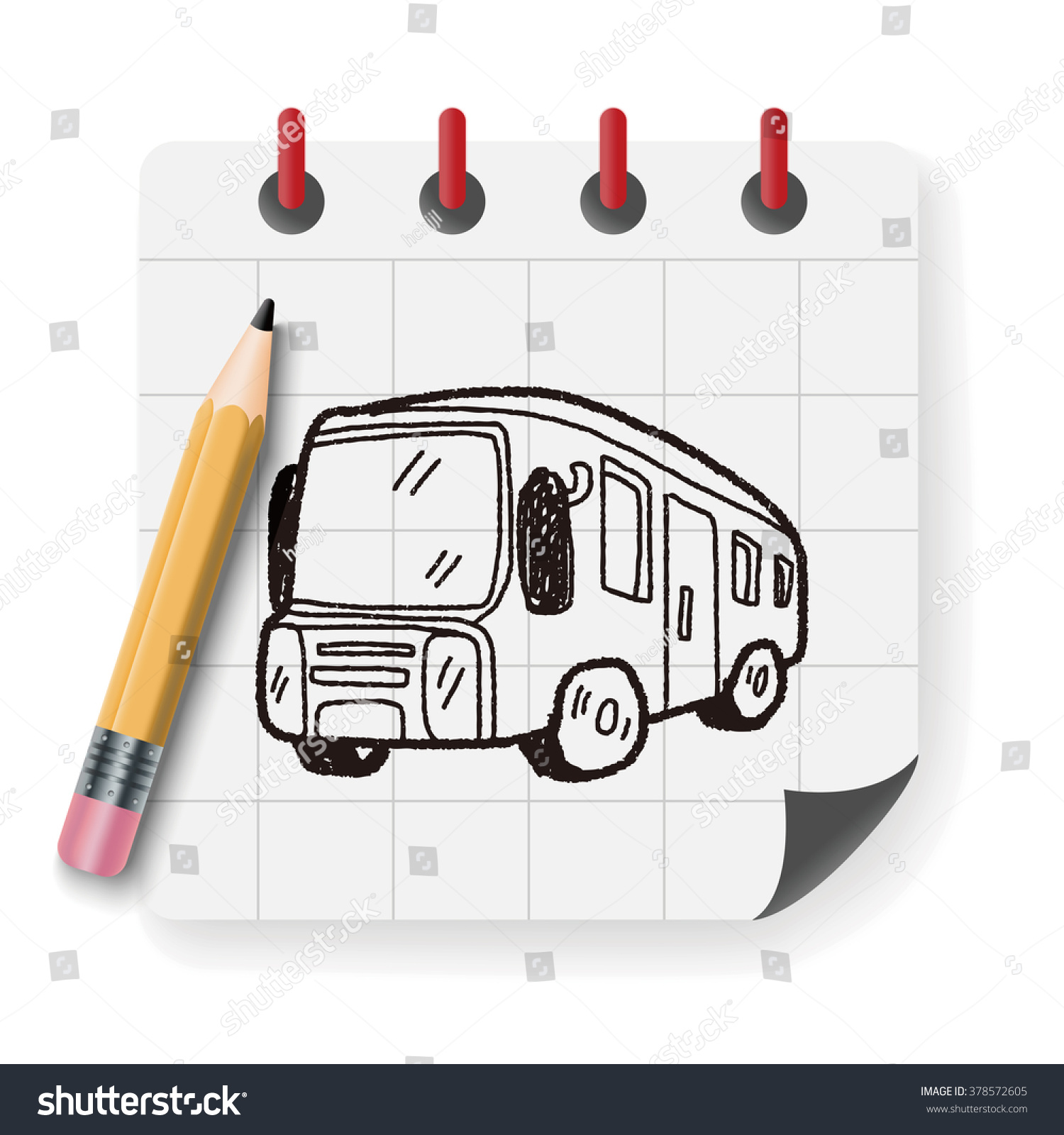 Bus Doodle Stock Vector (Royalty Free) 378572605 | Shutterstock