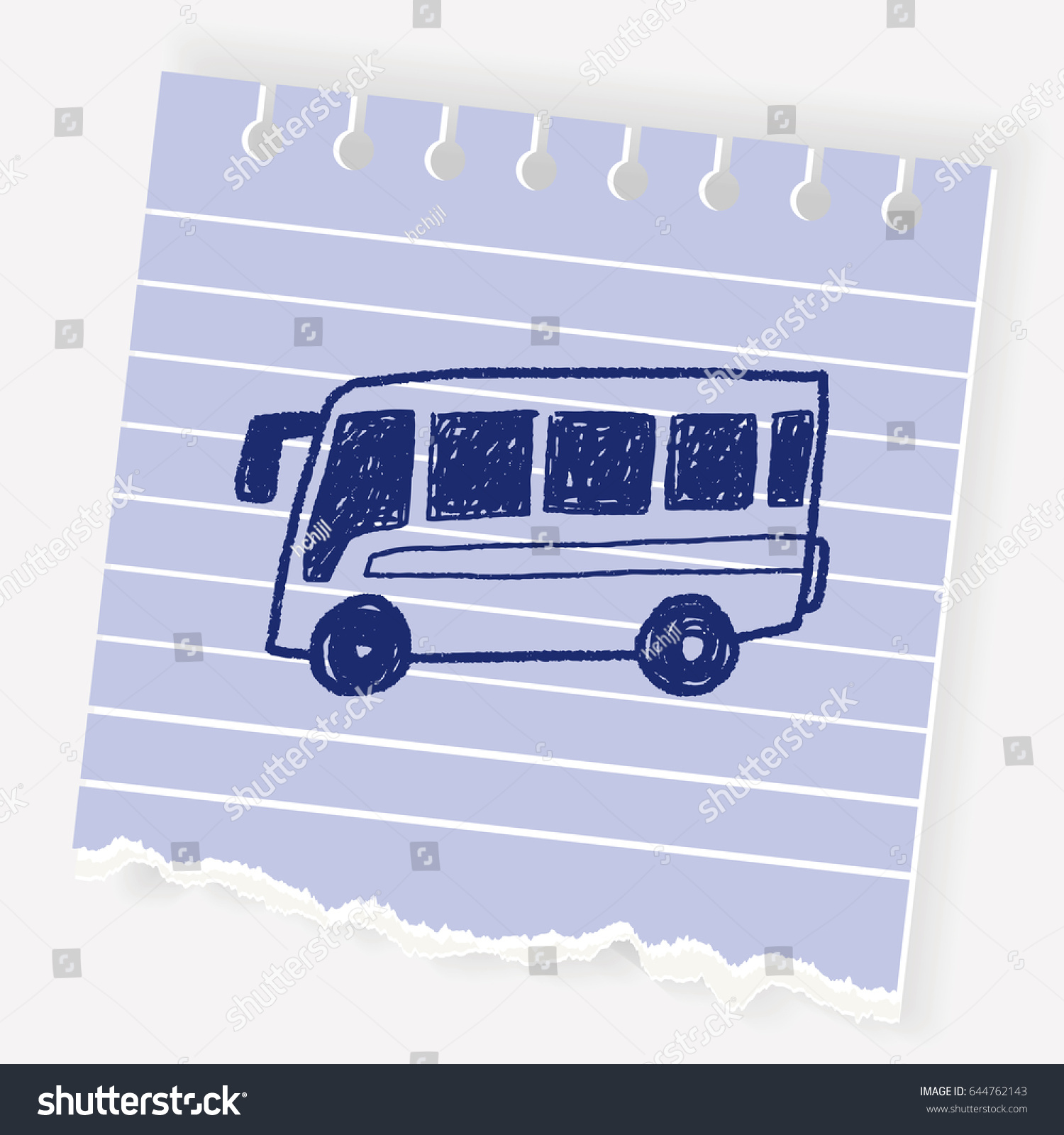 Bus Doodle Stock Vector (Royalty Free) 644762143