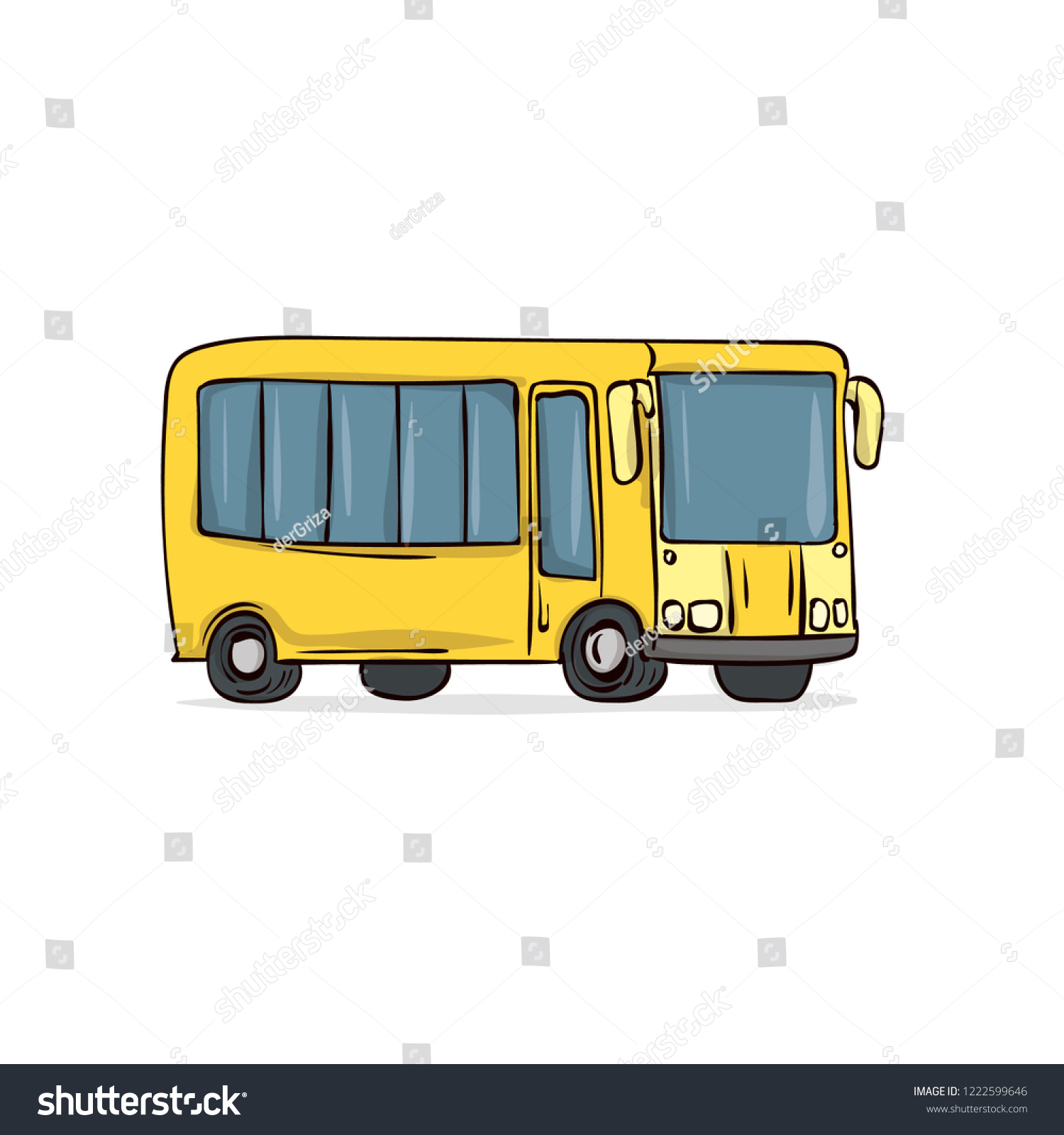 Bus Hand Drawn Vector Illustration Stock Vector (Royalty Free) 1222599646