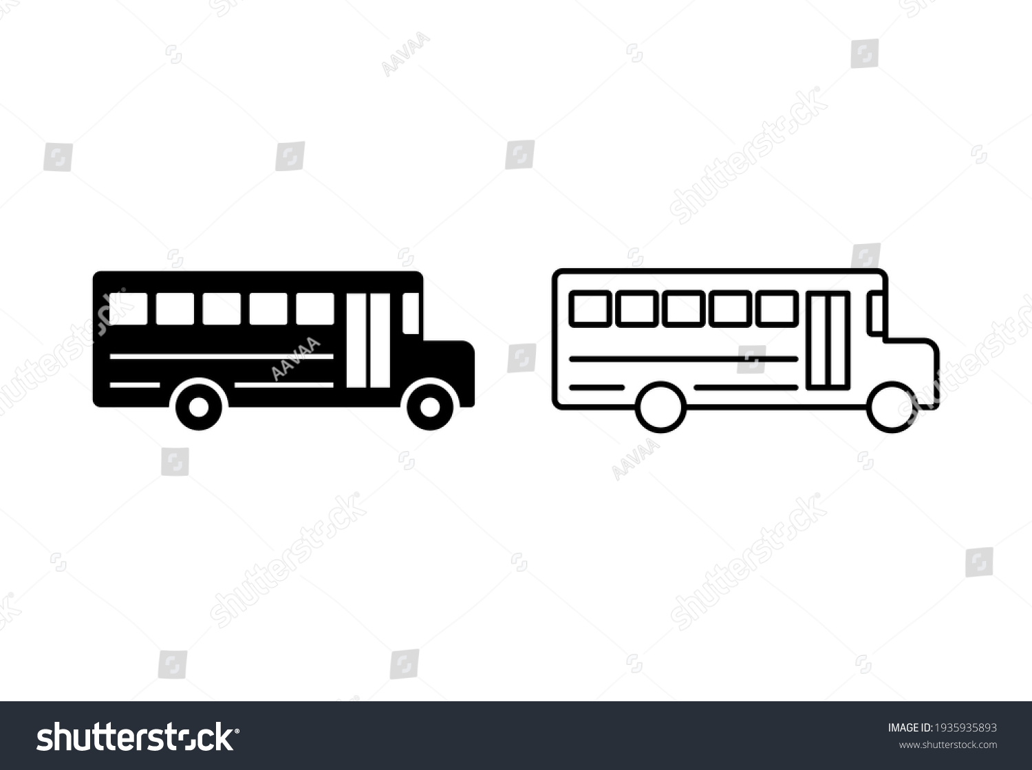 Bus Icon Set Bus Vector Icon Stock Vector (Royalty Free) 1935935893 ...