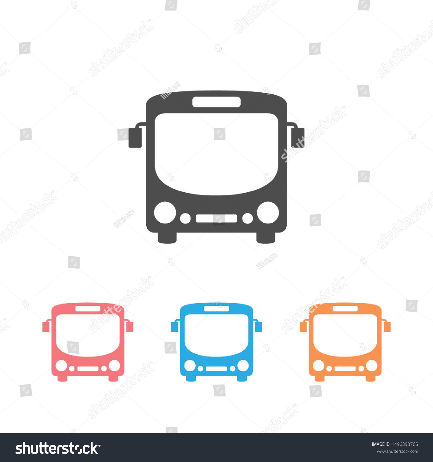 Bus Icon Set Symbol Vector On: เวกเตอร์สต็อก (ปลอดค่าลิขสิทธิ์ ...