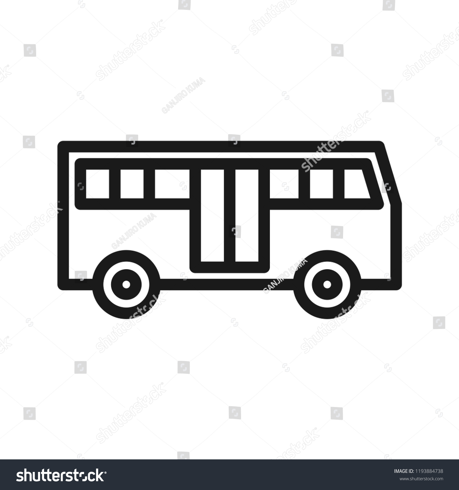 Bus Icon Simple Flat Design Isolate Stock Vector (Royalty Free) 1193884738