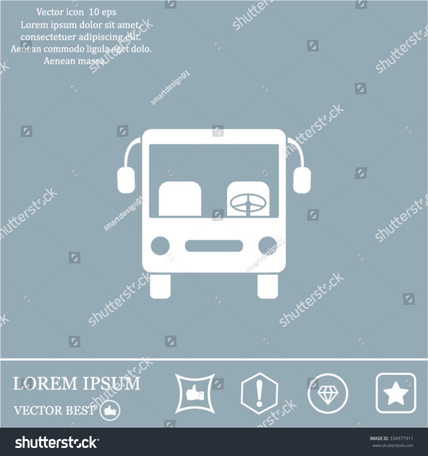 Bus Icon Vector Illustration Flat Design Stock Vector (Royalty Free ...