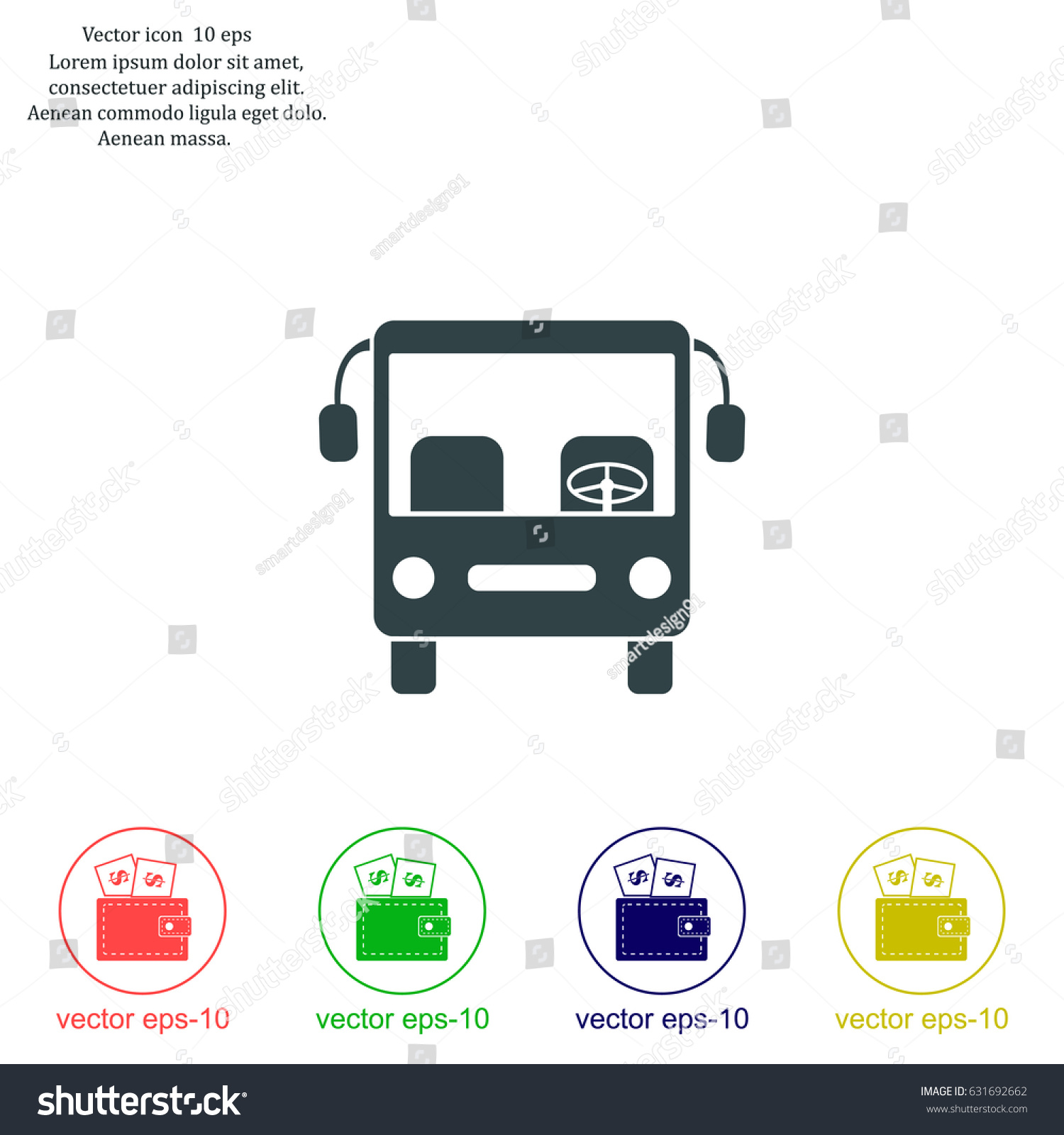 Bus Icon Vector Illustration Flat Design Stock Vector (Royalty Free ...