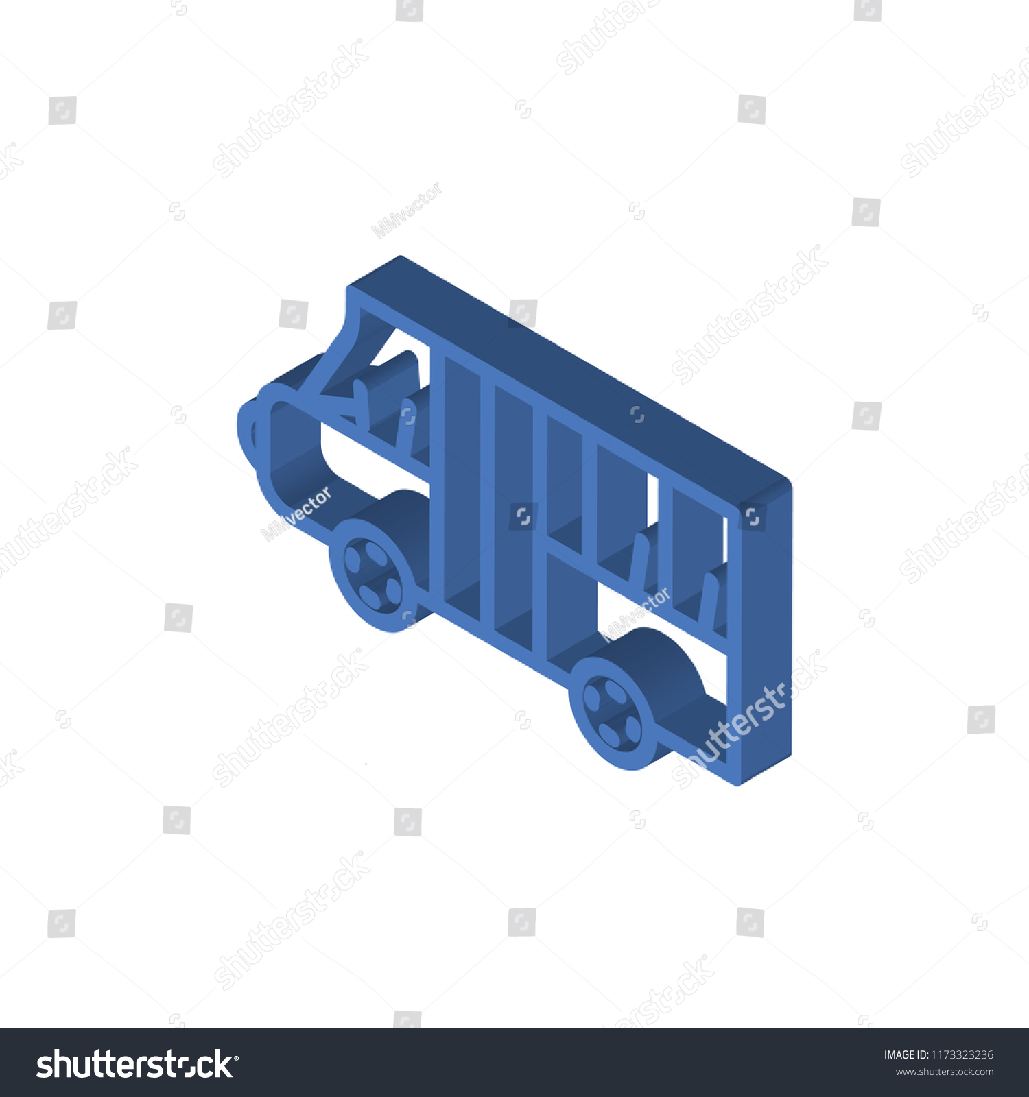 Bus Isometric Left Top View 3d Stock Vector (Royalty Free) 1173323236