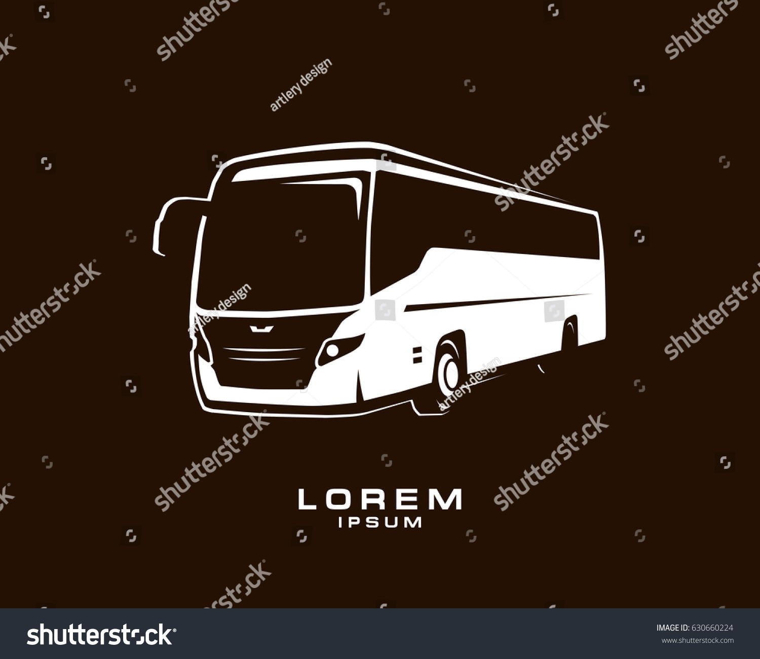 Bus Logo Vector On Dark Background Stock Vector (Royalty Free) 630660224