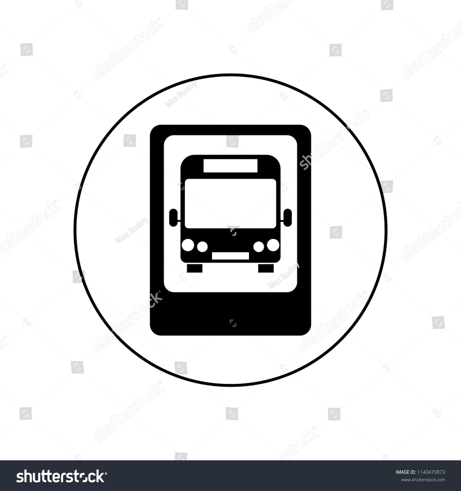 Bus Stop Icon Logo Stock Vector (Royalty Free) 1140479873