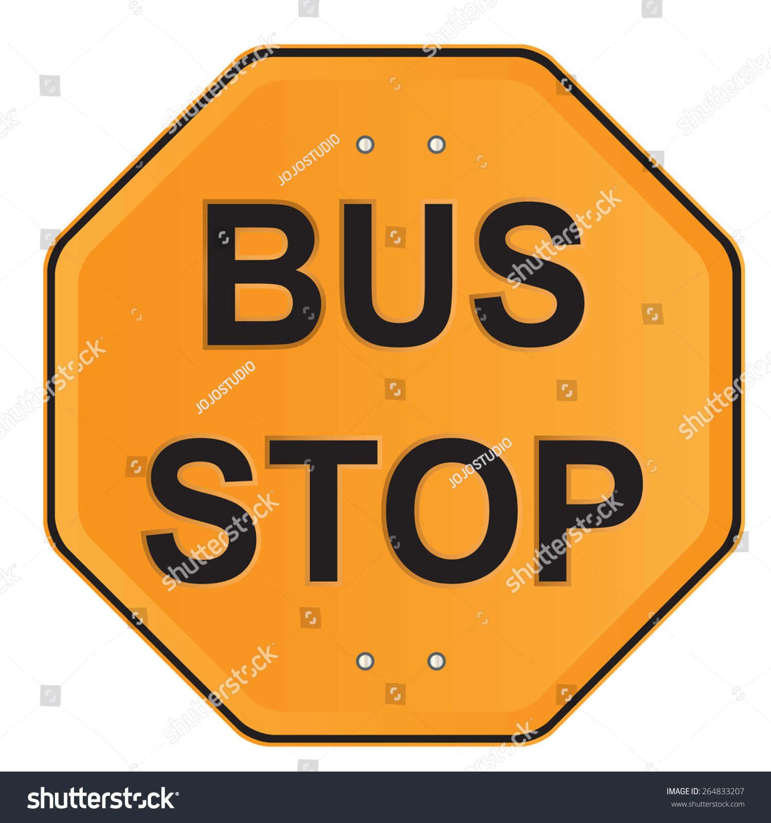 Bus Stop Sign Stock Vector Illustration 264833207 : Shutterstock