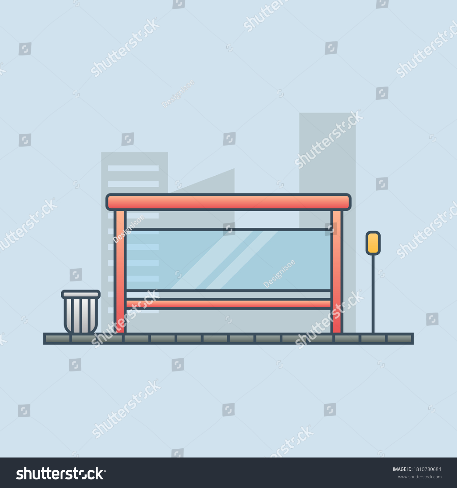 Bus Stop Vector Icon Illustration Stock Vector (Royalty Free) 1810780684