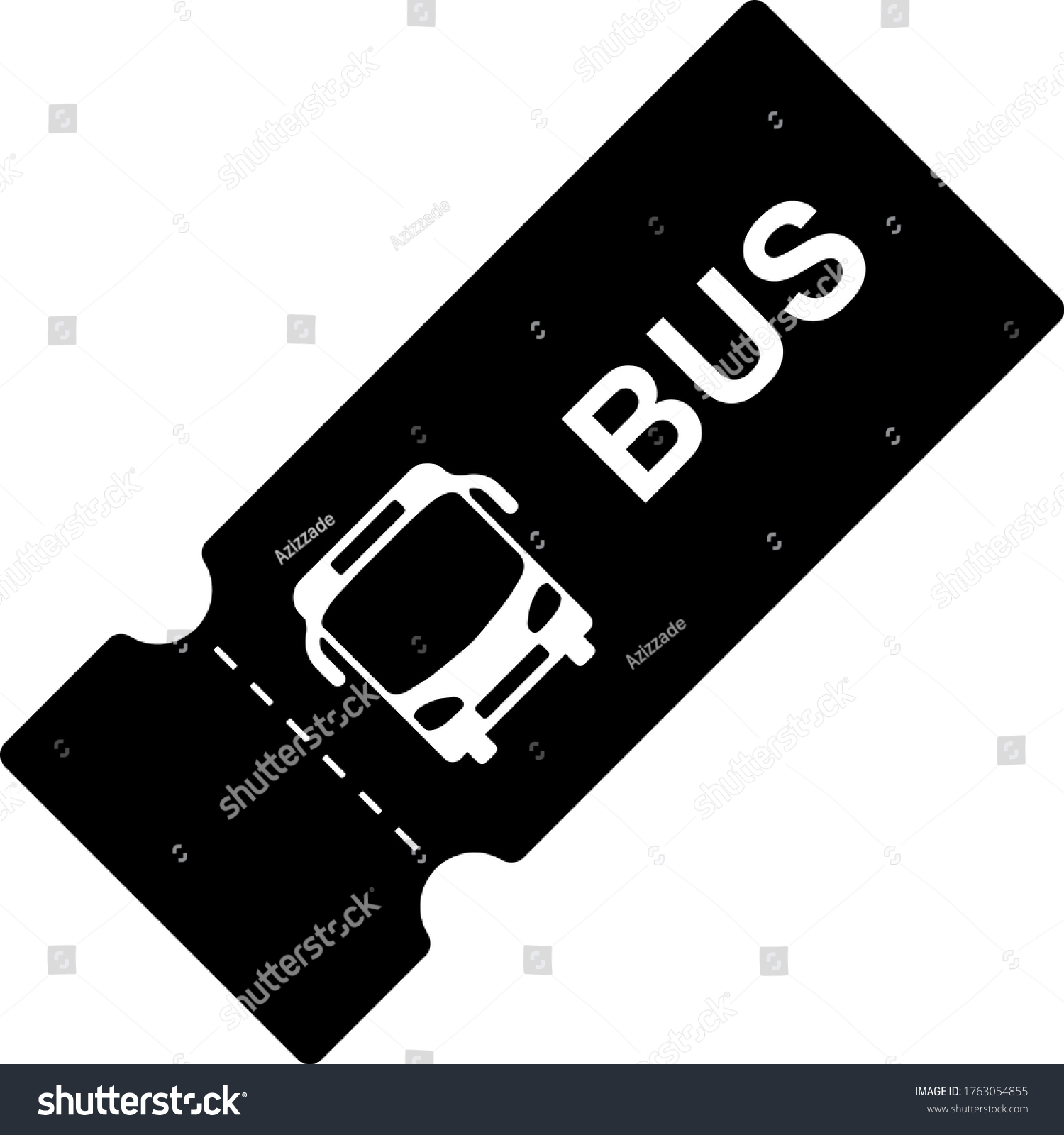 Bus Ticket Vector Icon Bus Icon Stock Vector (Royalty Free) 1763054855 ...