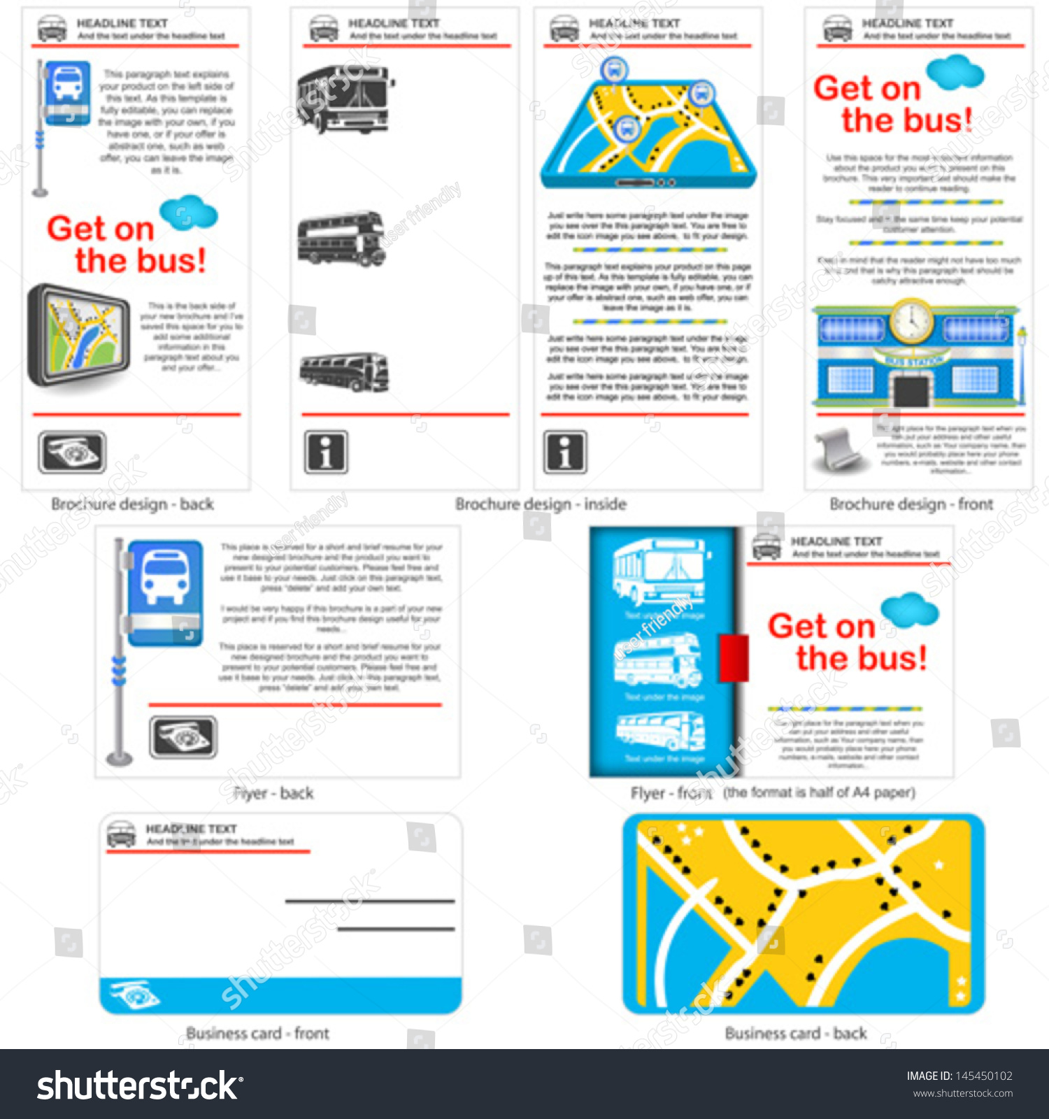Bus Travel Template Design Stock Vector (Royalty Free) 145450102