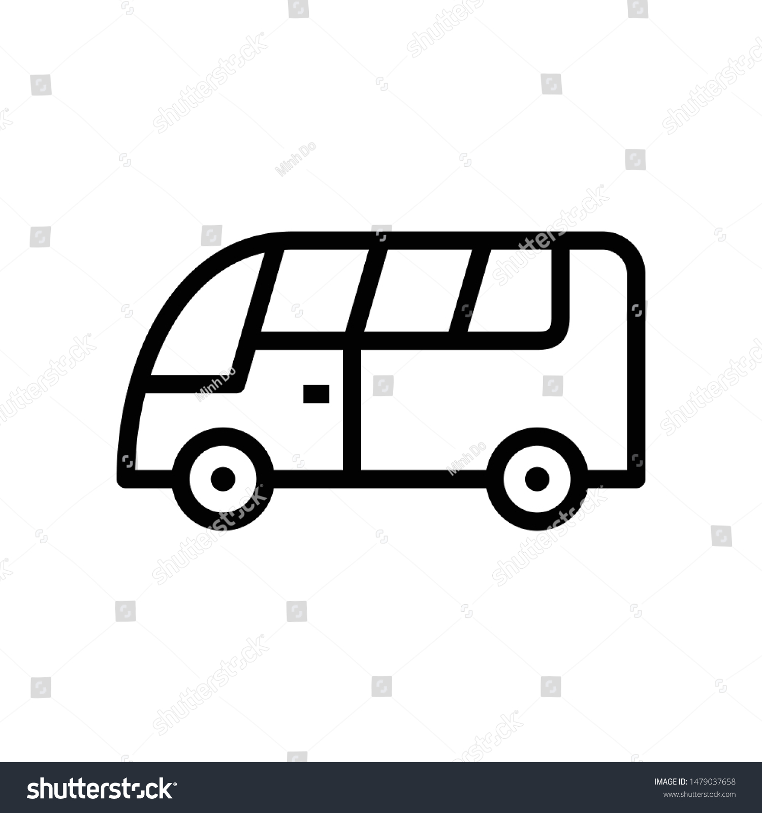 Bus Vector Graphics Outline Icon Stock Vector (Royalty Free) 1479037658
