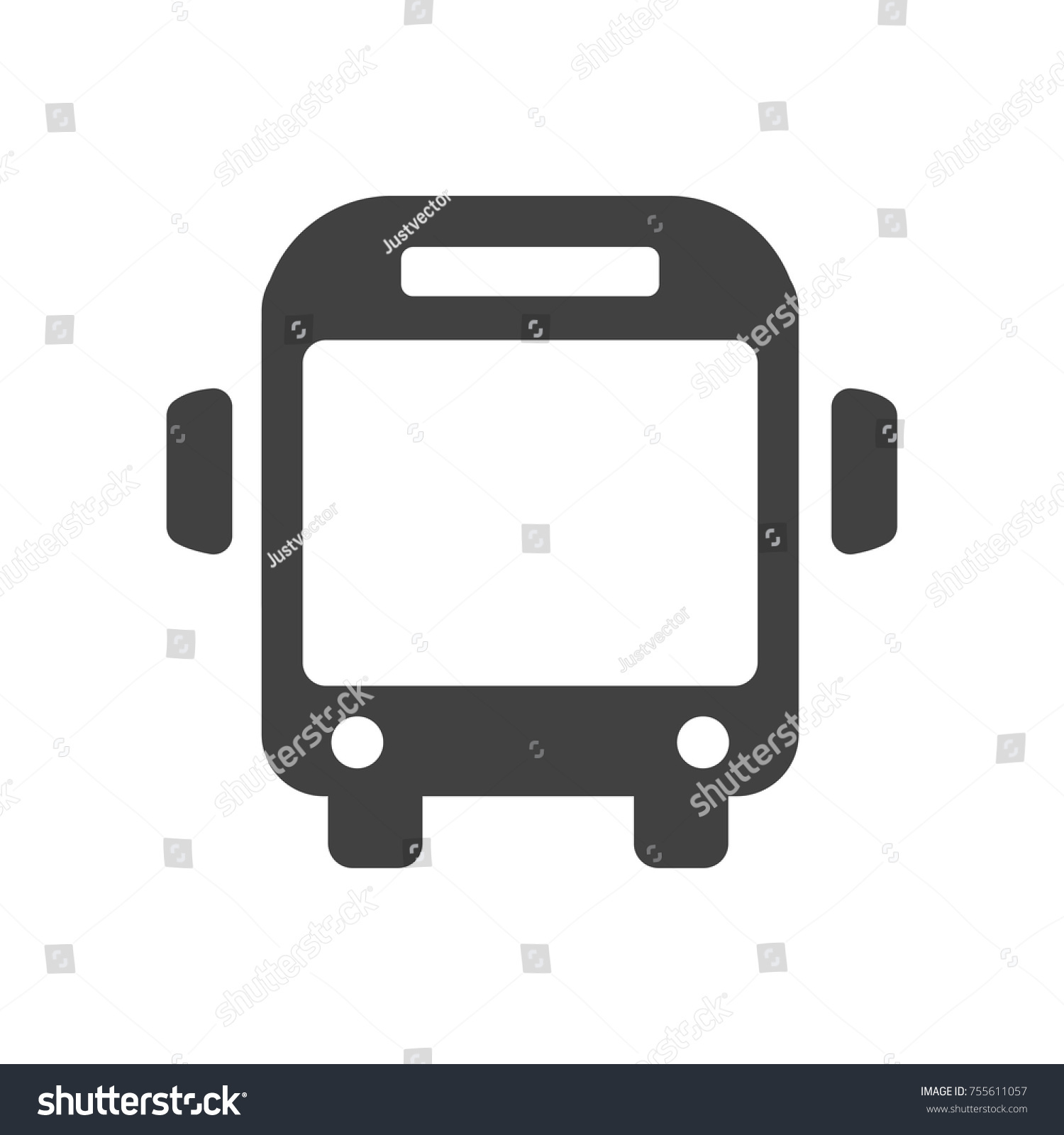 Bus Vector Icon Front View Stock Vector (Royalty Free) 755611057 ...