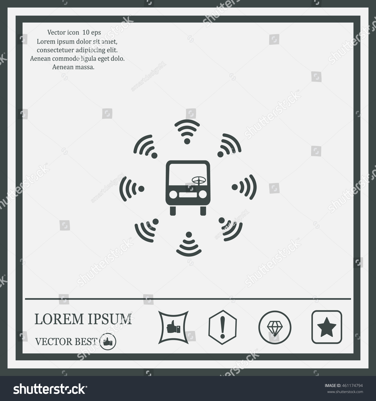 Bus Wifi Vector Icon Stock Vector (Royalty Free) 461174794