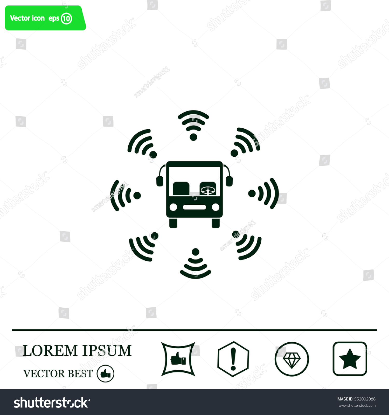 Bus Wifi Vector Icon Stock Vector (Royalty Free) 552002086 | Shutterstock