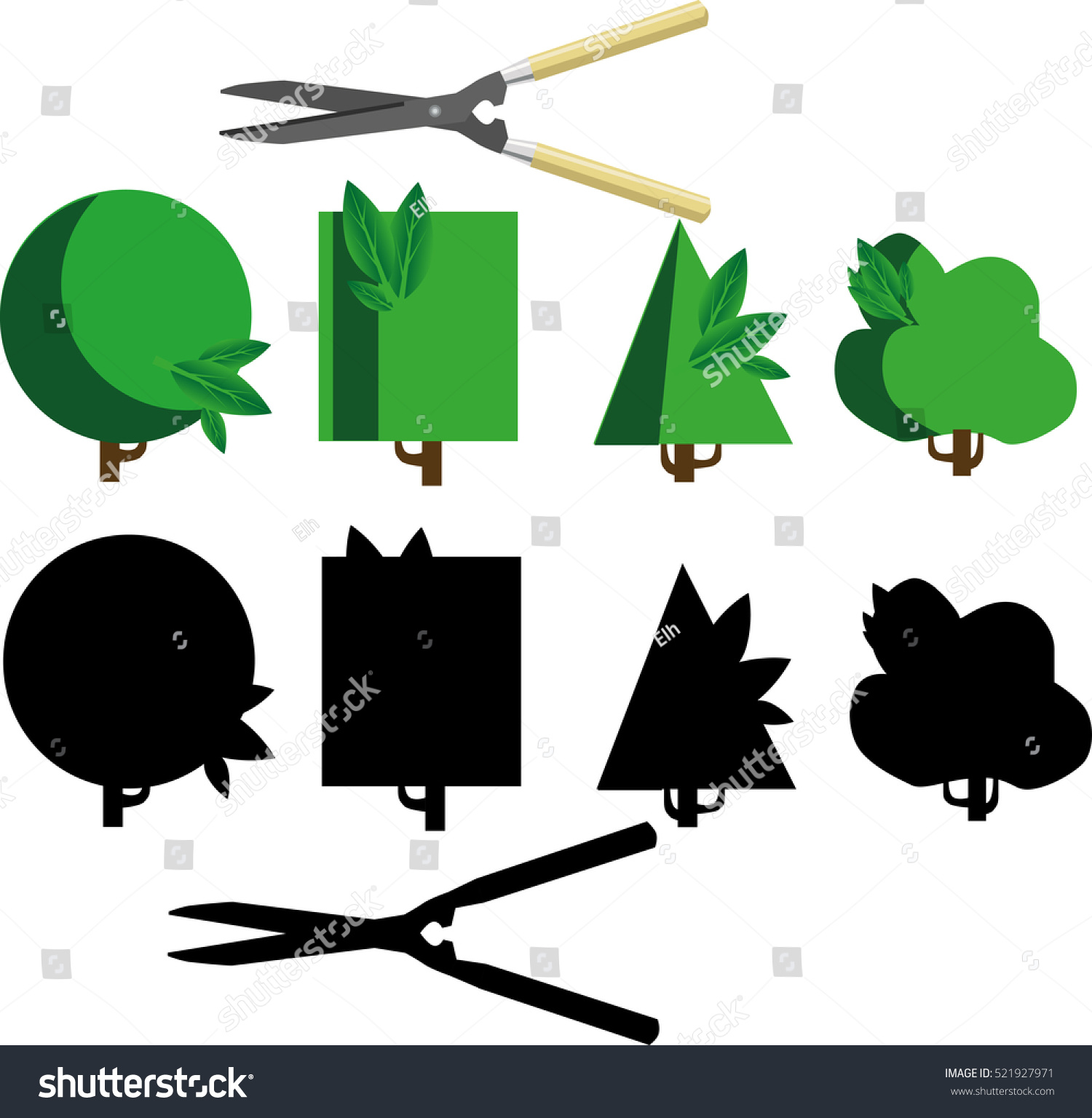 Bush Cutting Scissors Stock Vector (Royalty Free) 521927971 | Shutterstock