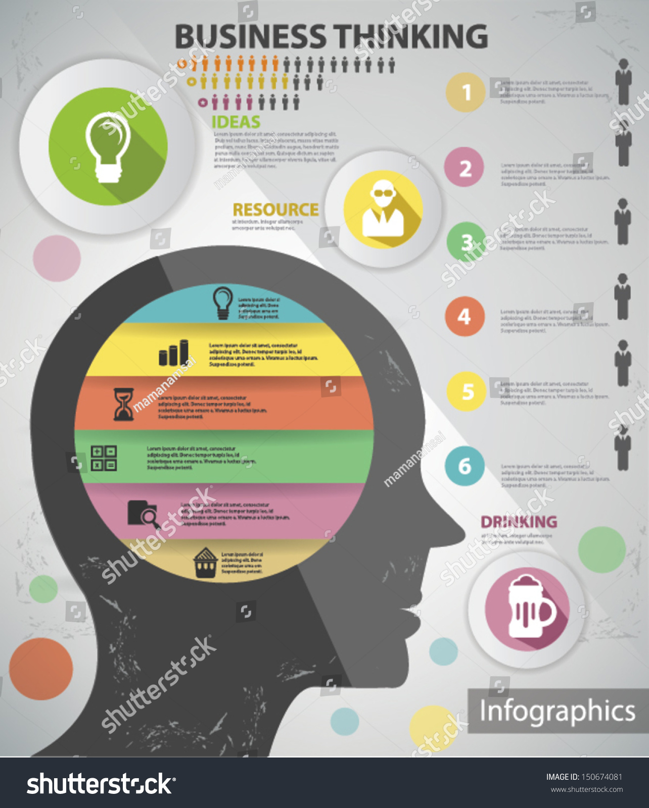 Business, Brain Thinking Information Graphic Design,Vector - 150674081 ...