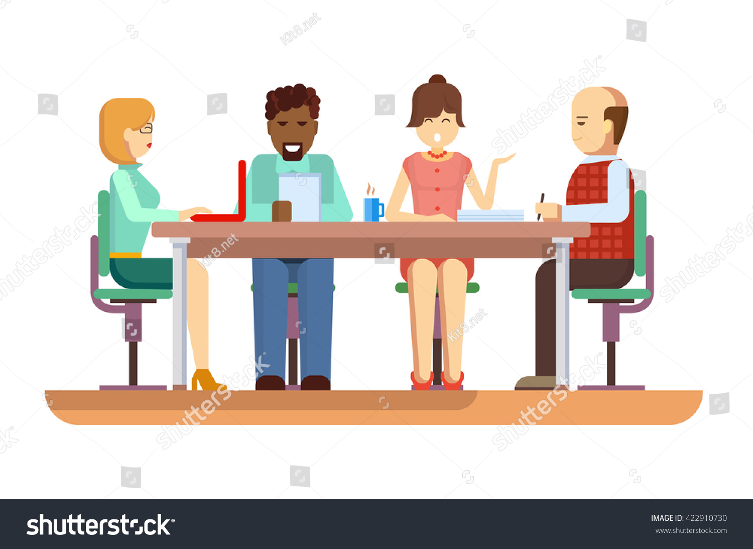 Business Briefing Flat Design Characters Stock Vector (Royalty Free ...