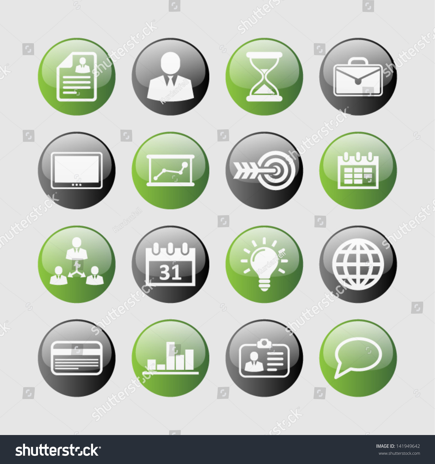 Business Button Icon Set Stock Vector (Royalty Free) 141949642