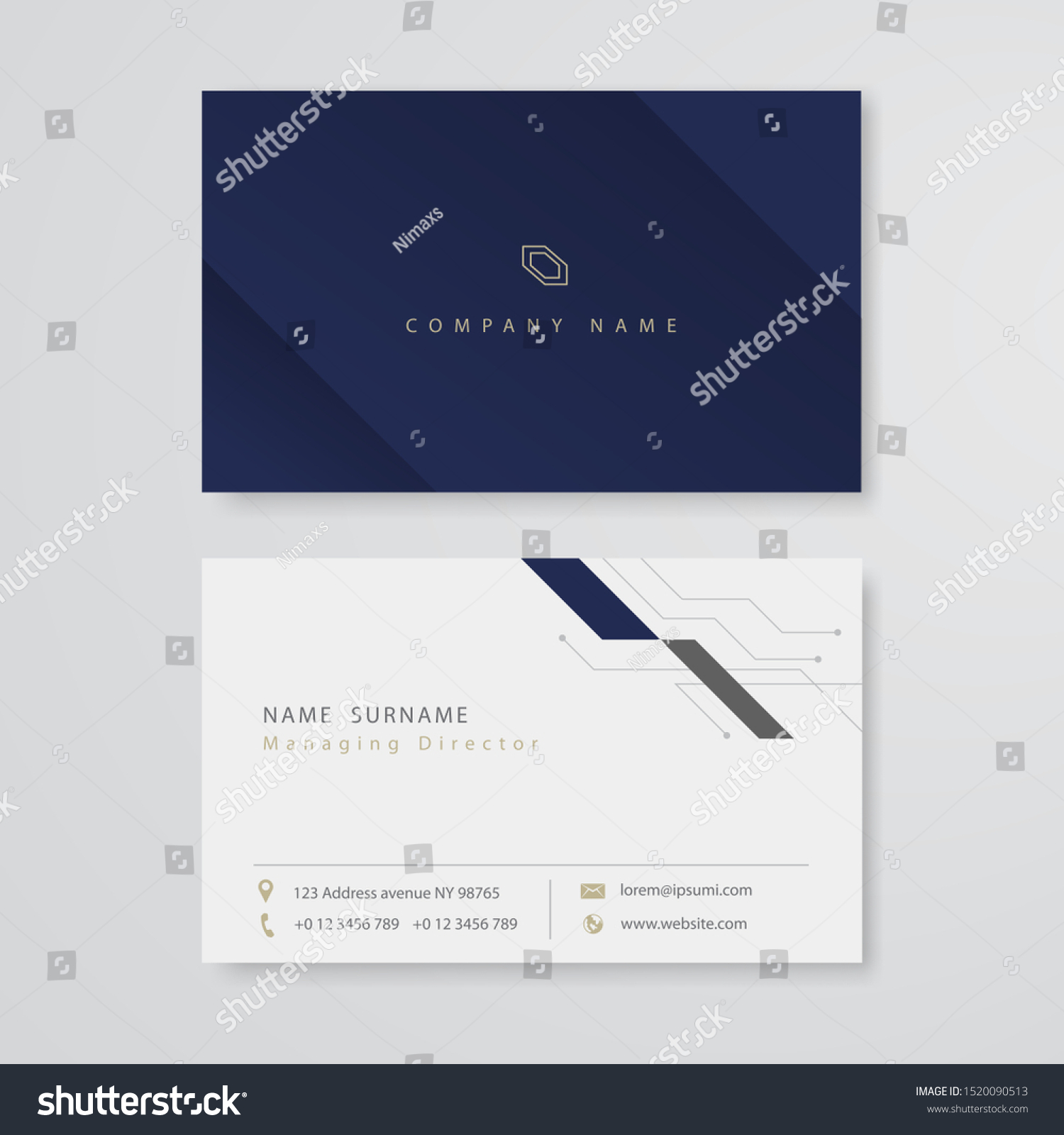 Business Card Flat Design Vector Template Stock Vector (Royalty Free ...