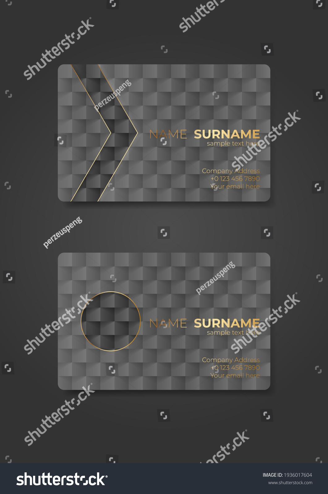 Business Card Template Design Gray Pattern Stock Vector (Royalty Free ...
