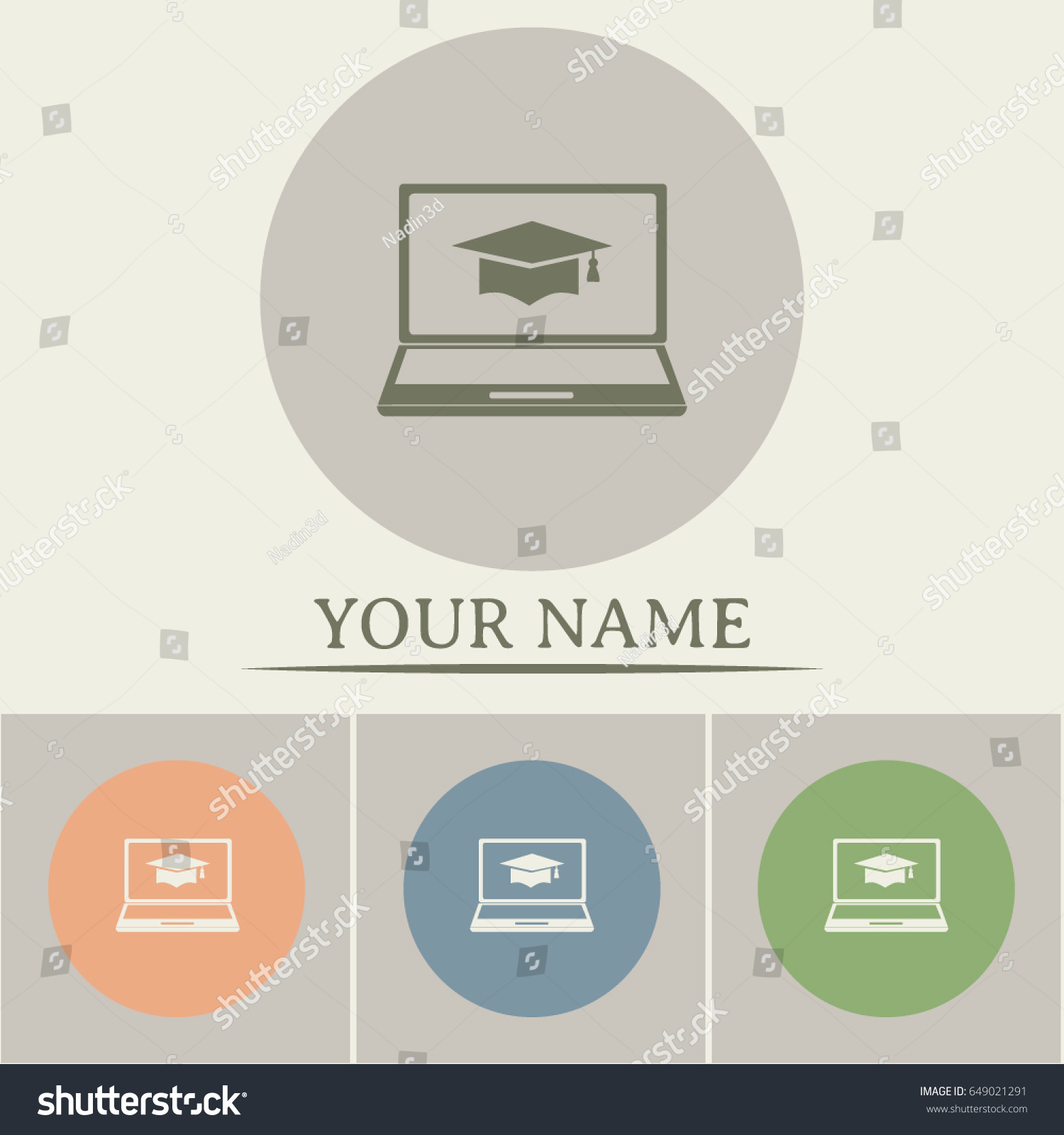 Business Cards Design Elearning Concept Design Stock Vector (Royalty ...