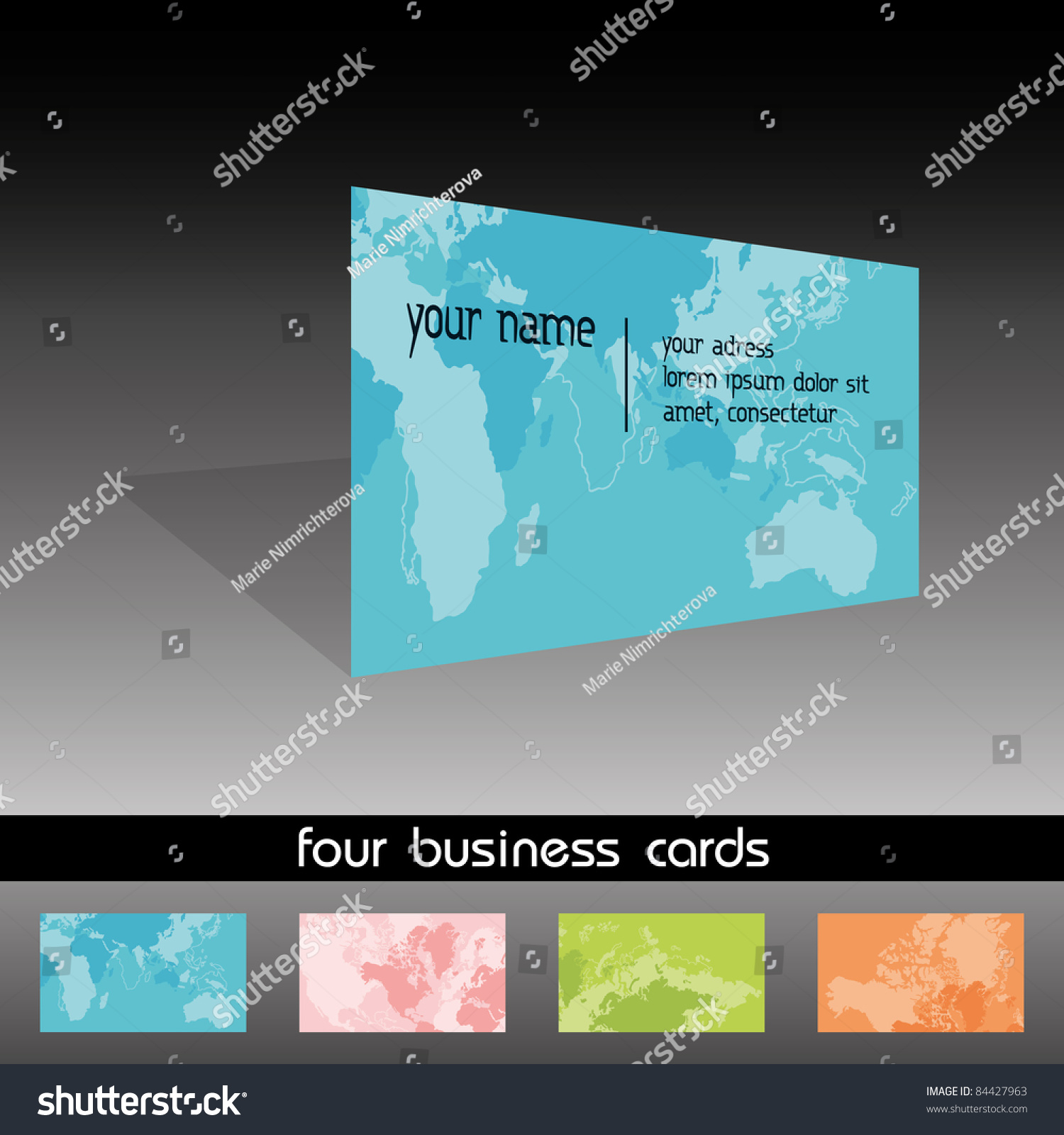 Business Cards Maps Background Stock Vector (Royalty Free) 84427963