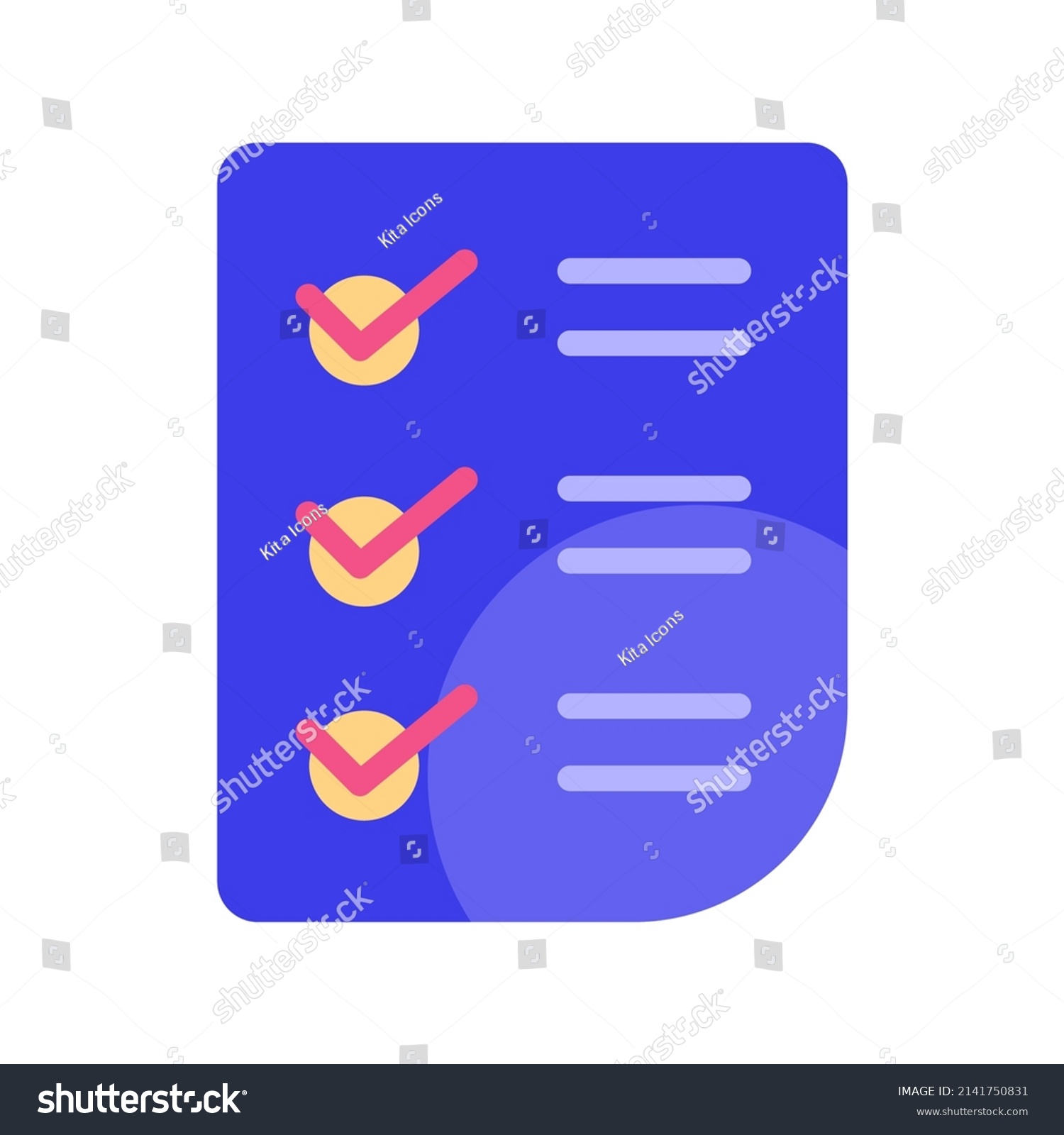 Business Checklist Object Icon Purple Flat Stock Vector (Royalty Free ...