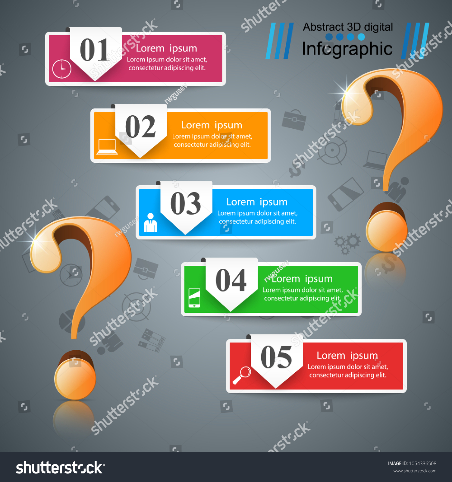 Business 3d Infographics Question Mark Vector Stock Vector (Royalty ...