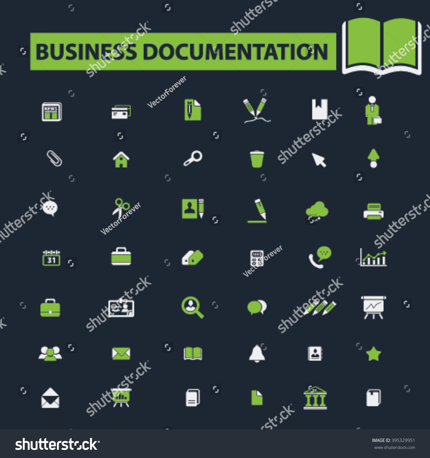 Business Documentation Icons Stock Vector (Royalty Free) 395329951