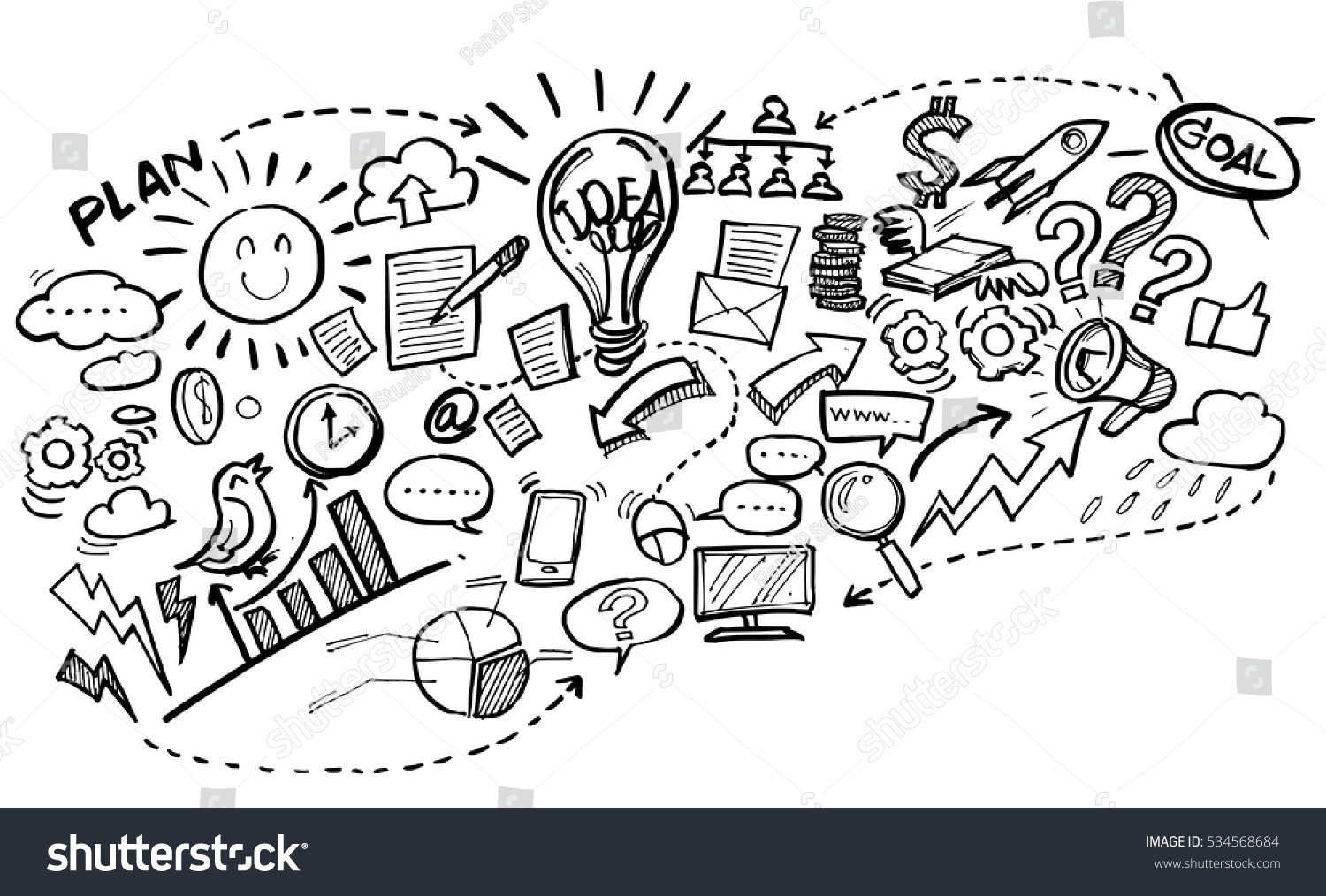 Business Doodles Stock Vector (Royalty Free) 534568684 | Shutterstock
