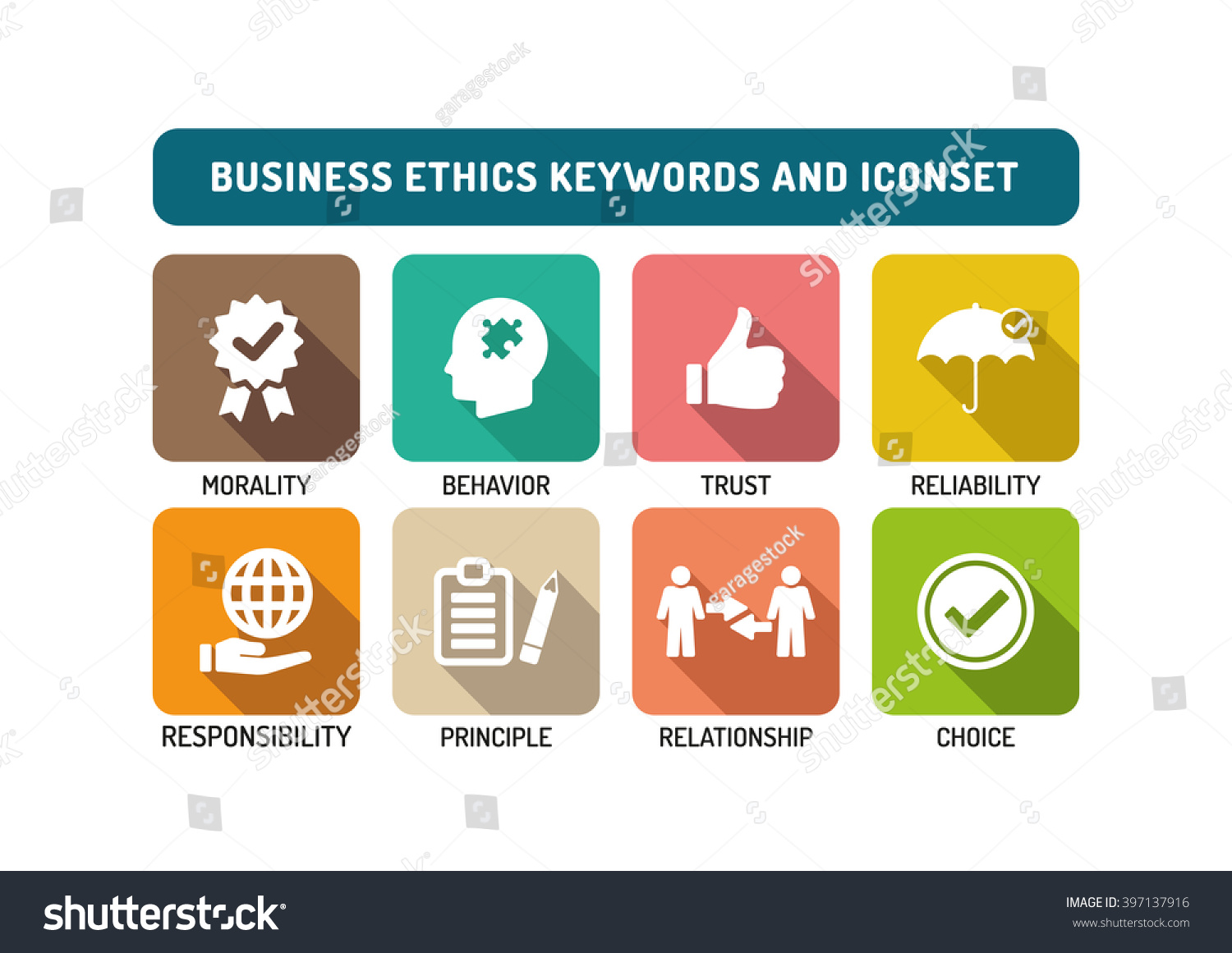 Business Ethics Flat Icon Set Stock Vector (Royalty Free) 397137916 ...