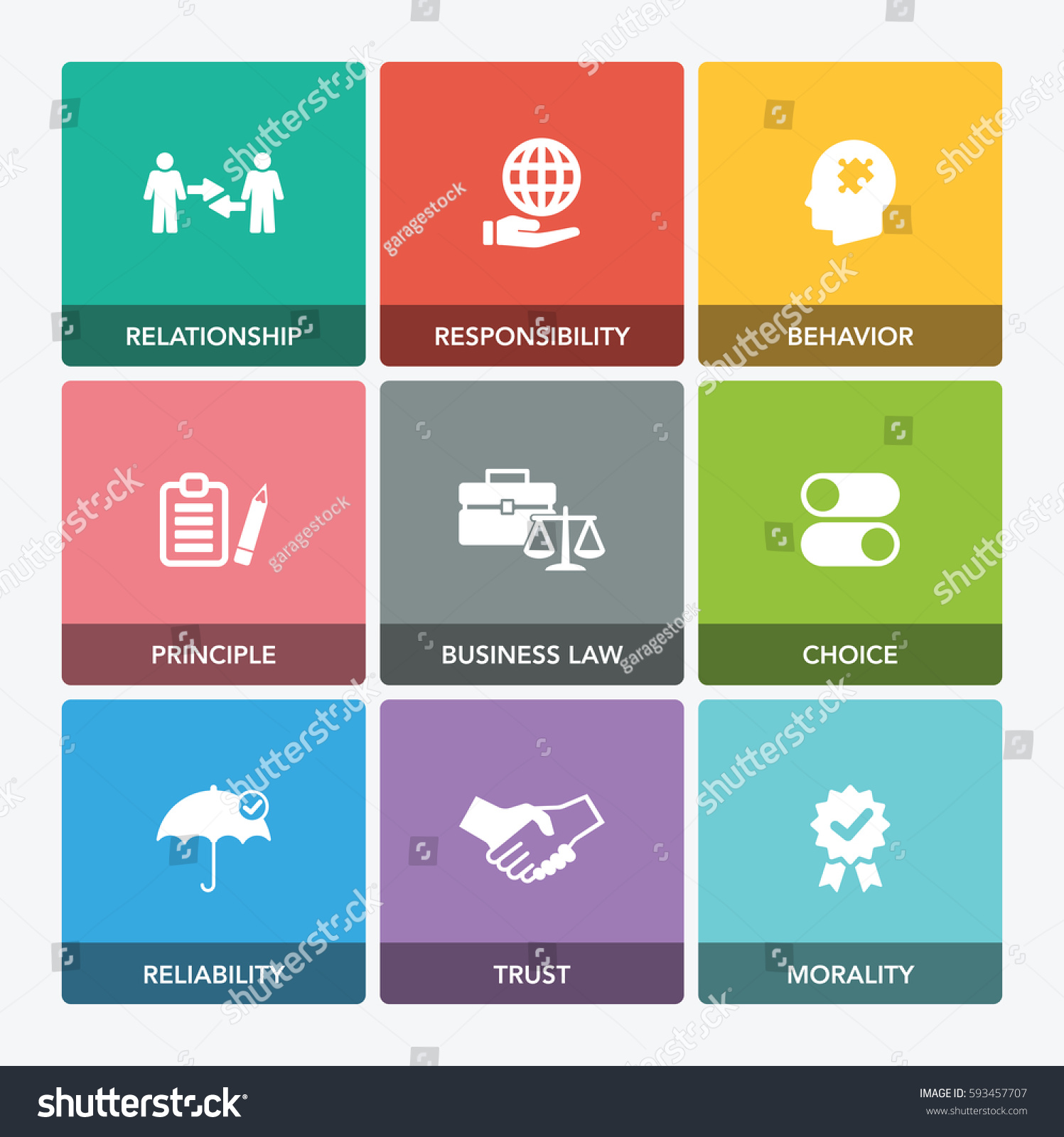 Business Ethics Icon Set Stock Vector (Royalty Free) 593457707 ...