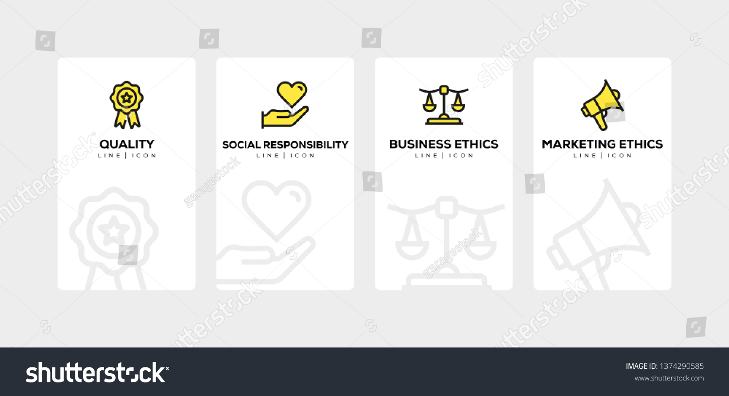 Business Ethics Line Icon Set Stock Vector (Royalty Free) 1374290585