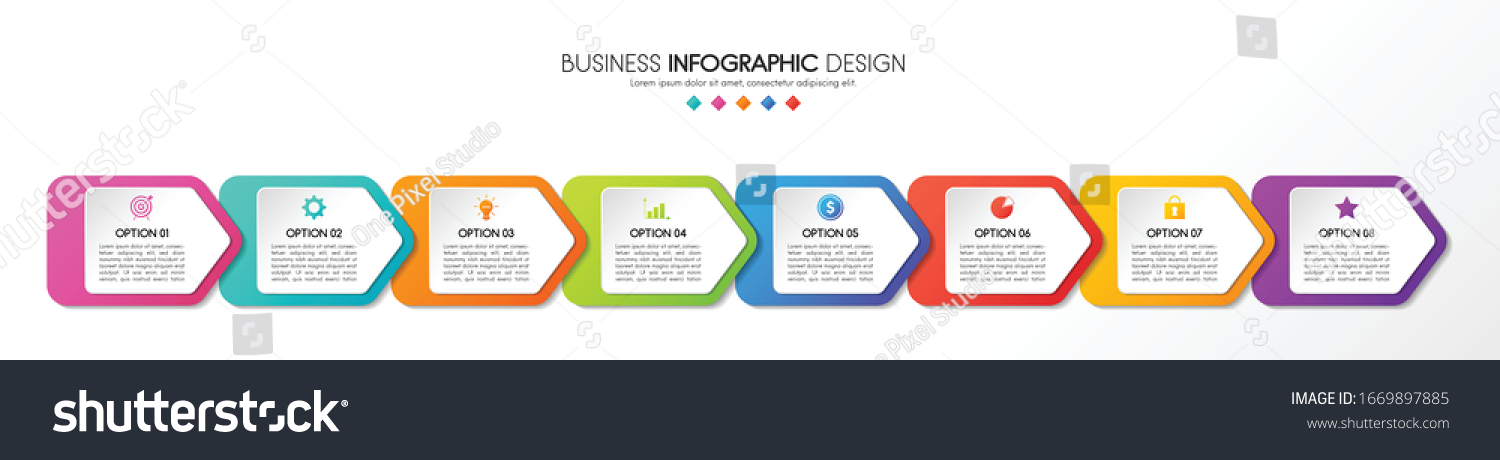 Business Flowchart 8 Steps Infographic Template 库存矢量图（免版税）1669897885 ...