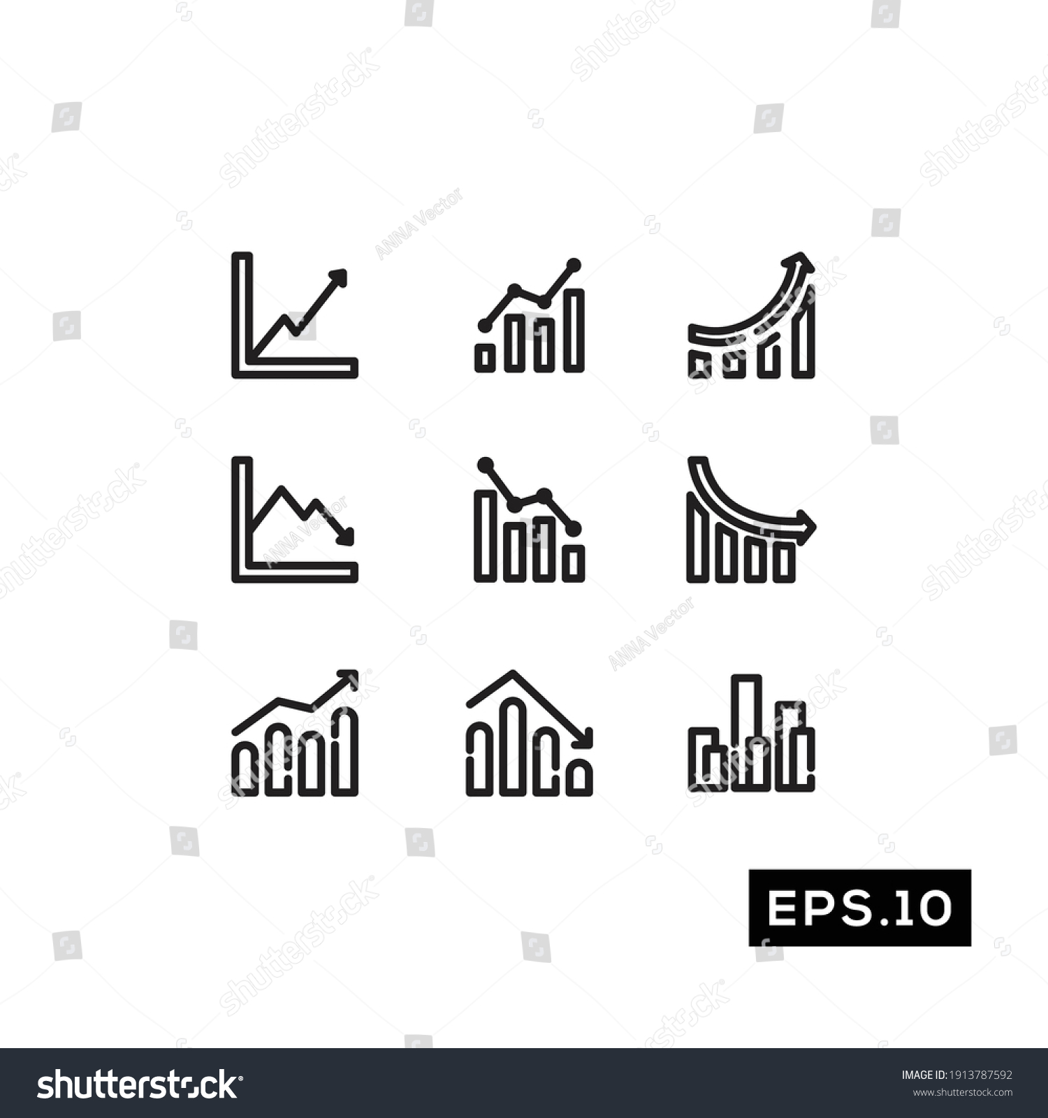 Business Graph Icon Chart Symbol Vector Stock Vector (Royalty Free ...