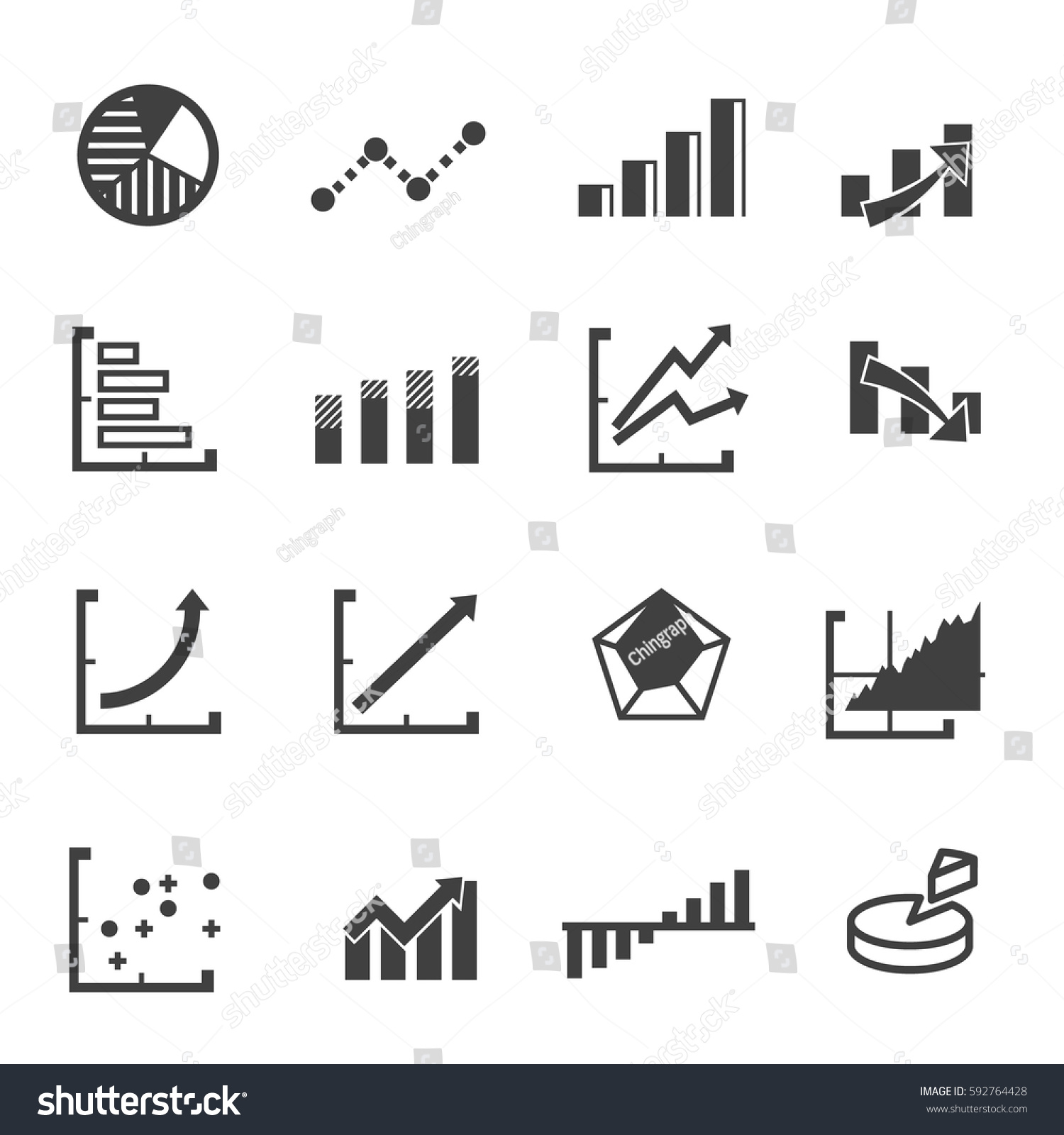 Business Graph Icon Set Vector Stock Vector (Royalty Free) 592764428 ...